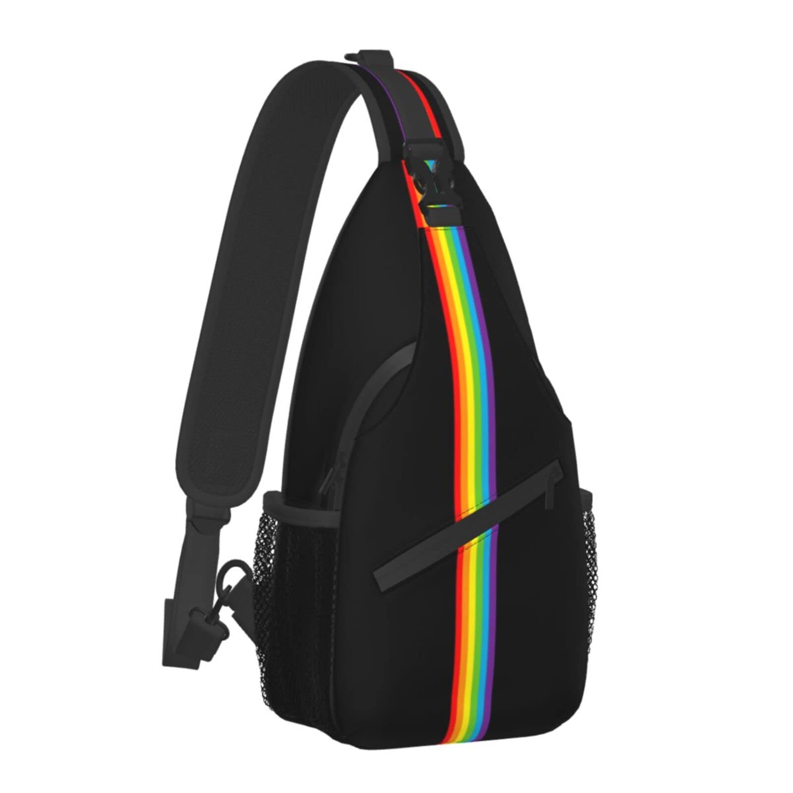 LGBT Sling Bag Crossbody Chest Daypack Casual Backpack Rainbow Animal Shoulder Bag For Travel Hiking Shopping