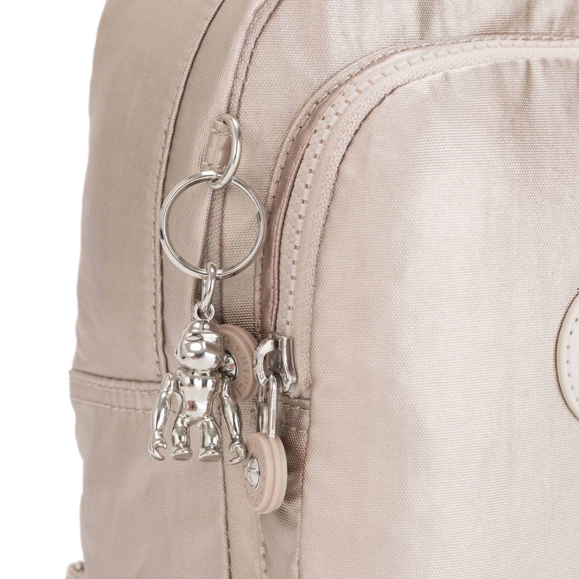 Kipling Women's Delia Compact Convertible, Lightweight, Minimal, Nylon Laptop Backpack, Metallic Glow, 7" L x 9.25" H x 5" D