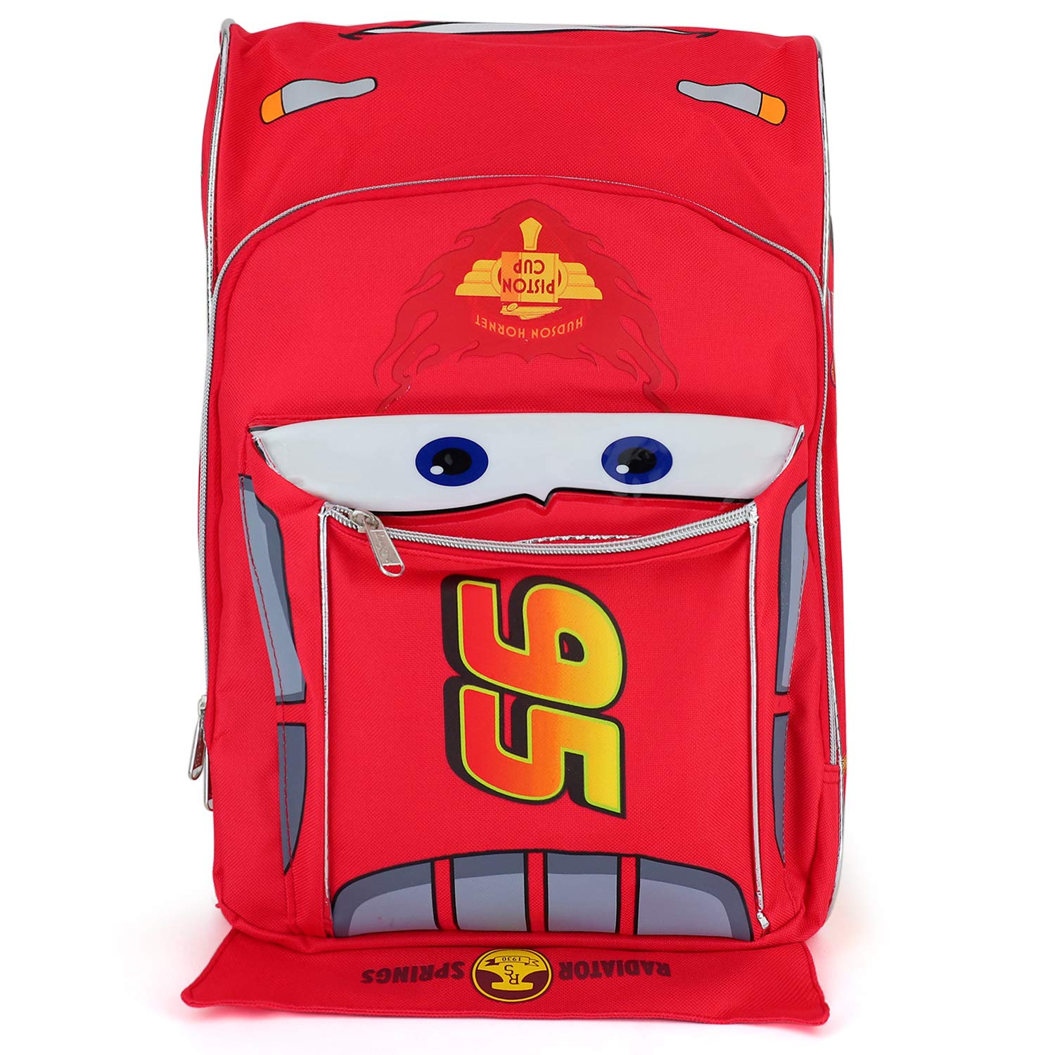 Trendy Apparel Shop Kid's Boys 95 Radiator Springs Car Shaped 16" Backpack - Red