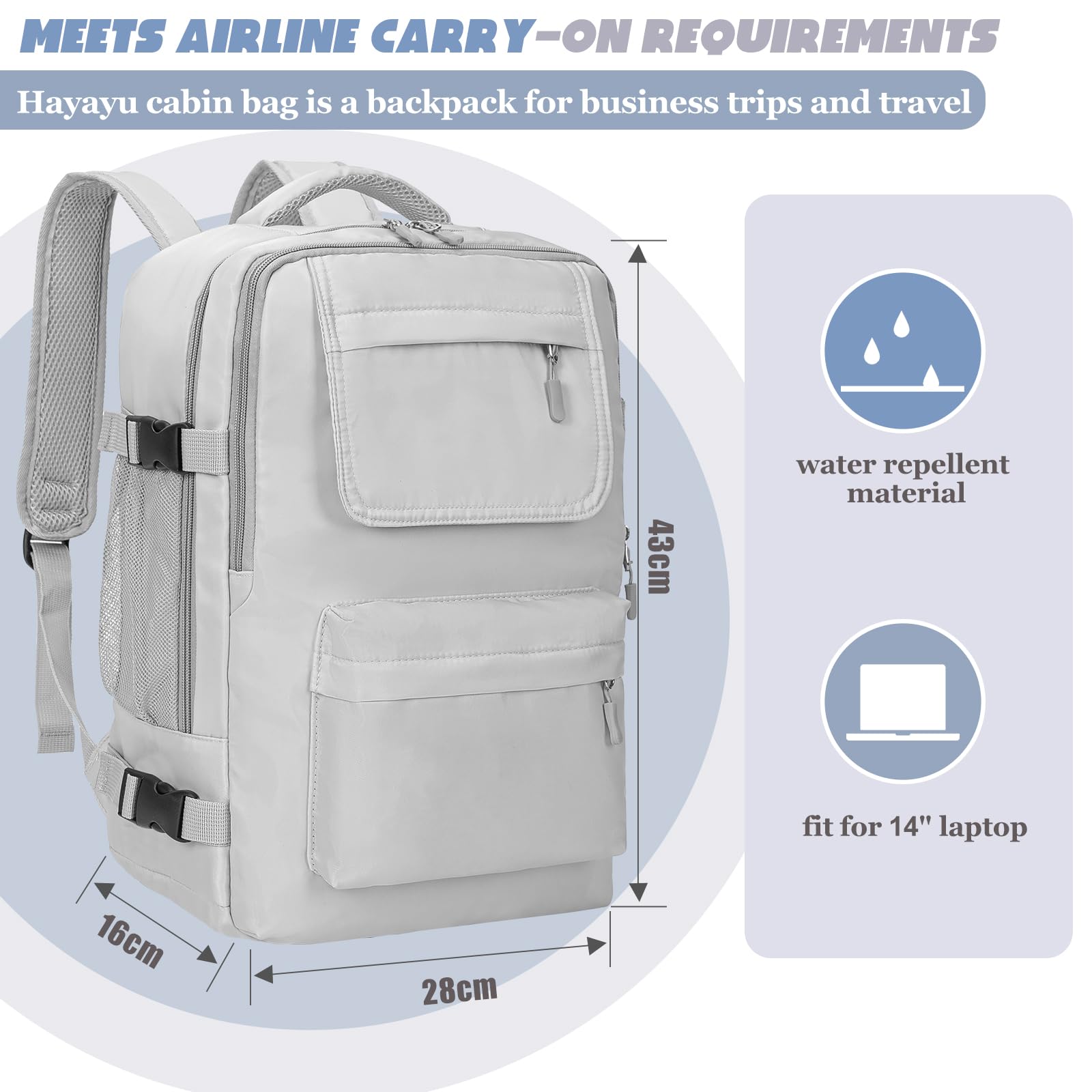 Travel Backpack,Lightweight School Backpack for Student Teenagers,Waterproof Classsic Basic Bag for Women Men Everyday,Carry On Hand Luggage Daypack for Flight,USB Port,Shoe Compartment