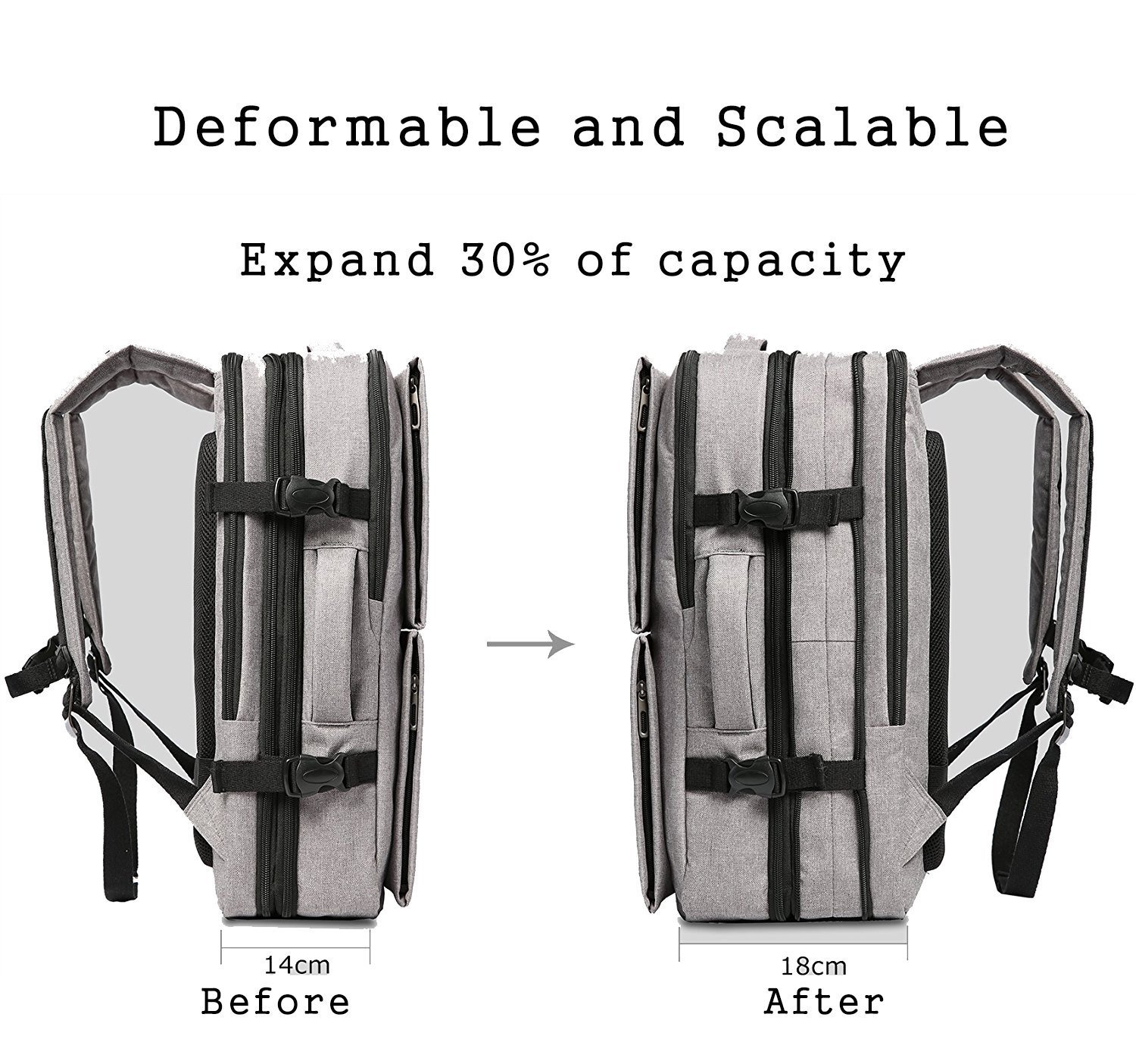 Cai Unisex College Bag, Large Travel Laptop Backpack 15 Inch 17 Inch Computer Water Resistant Rucksack (17, Black)
