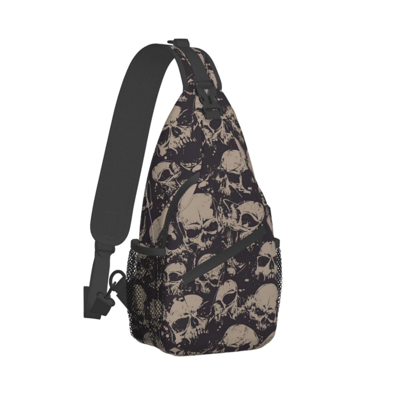 Cool Skull Sling Bag Crossbody Backpack Shoulder Bag Casual Daypacks For Men Women Cycling Hiking Travel