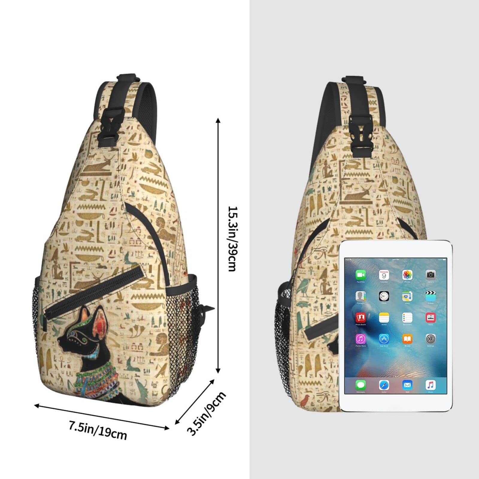 Ancient Egyptian Sling Bag Crossbody Chest Daypack Casual Backpack Egyptian Shoulder Bag Egyptian Decor