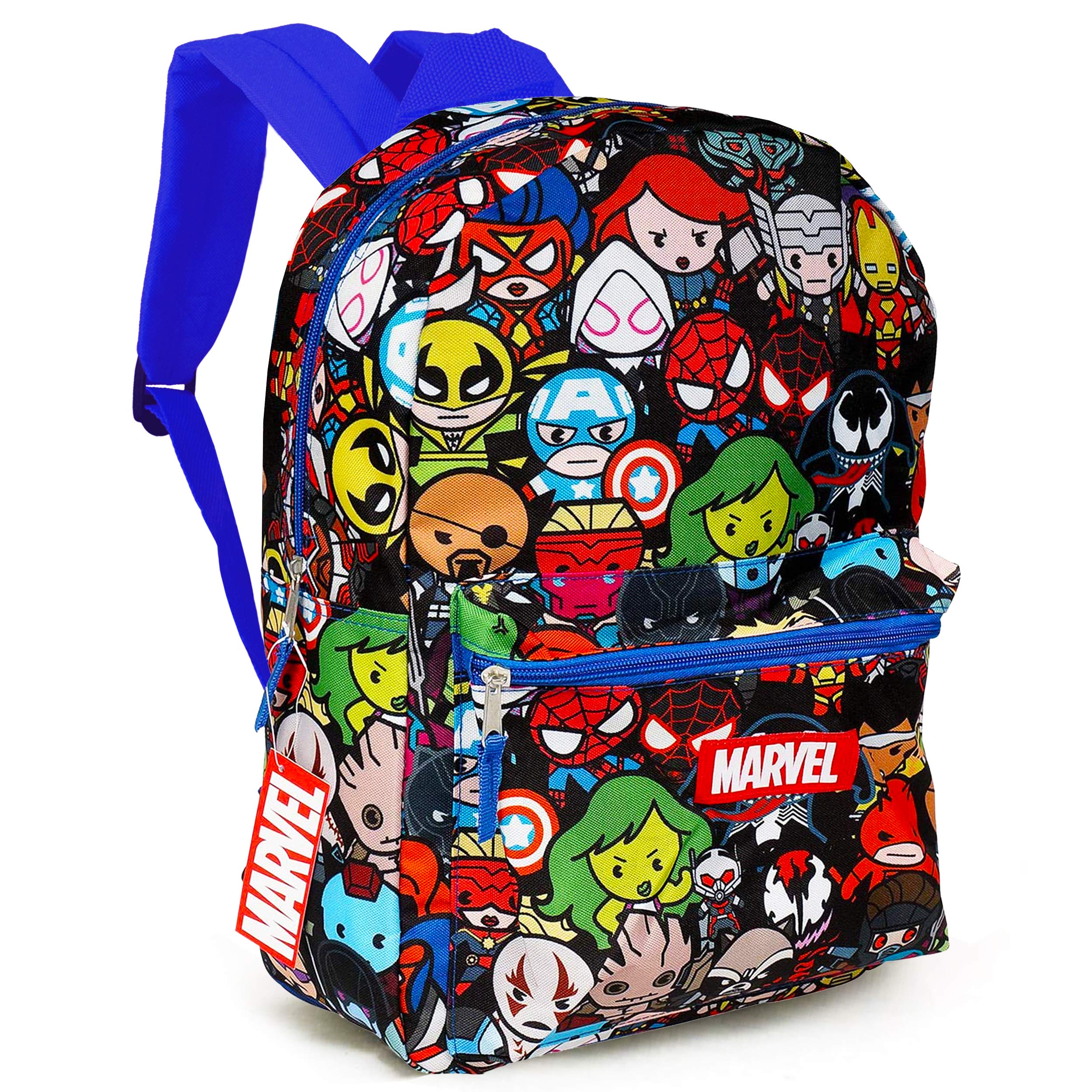 Marvel Avengers Backpack Set - 6 Piece Marvel Superhero School Backpack Bag Set with Snack Box, Pen, Bookmark, Stickers and More (Marvel School Supplies)