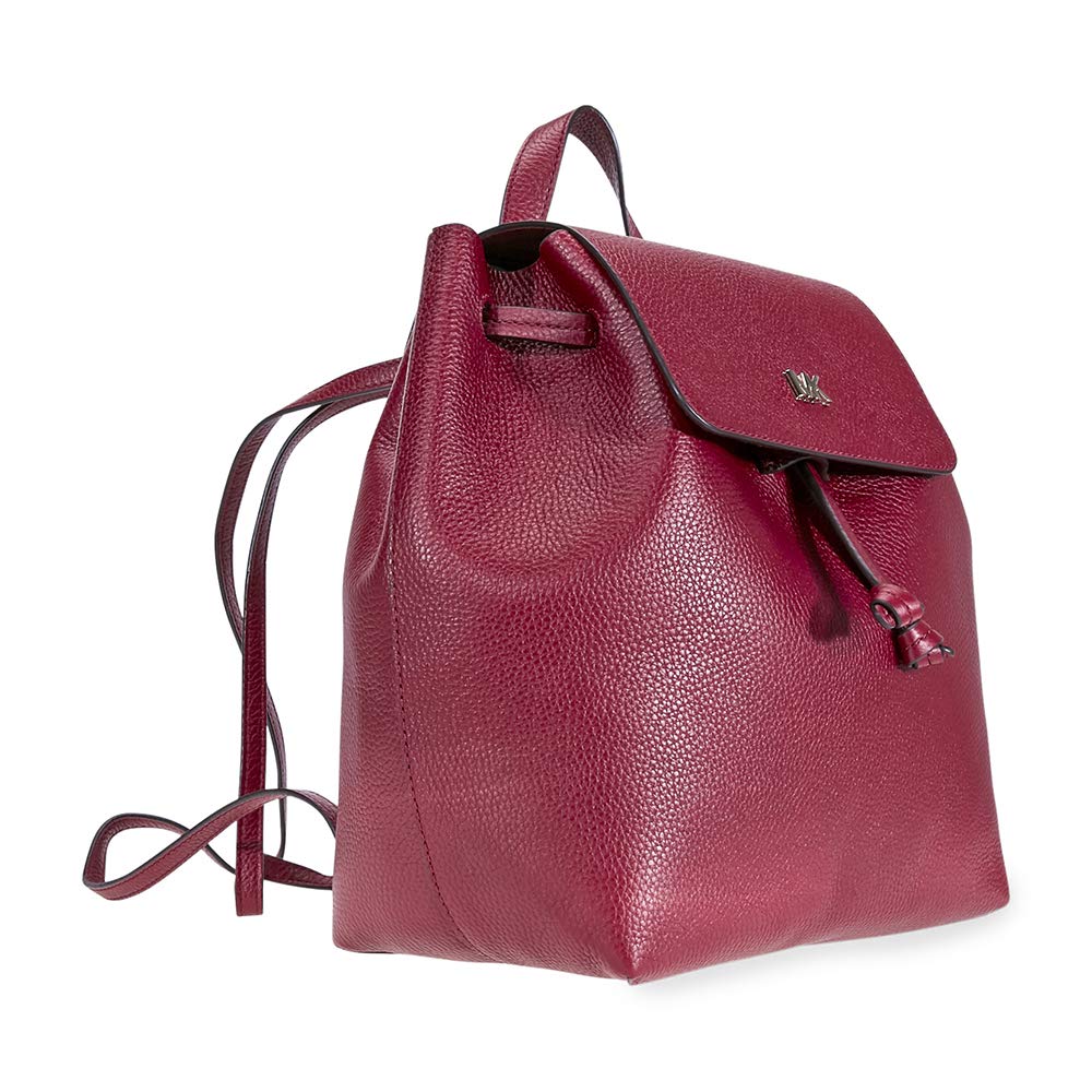 Michael Kors Junie Medium Pebbled Leather Backpack - Maroon