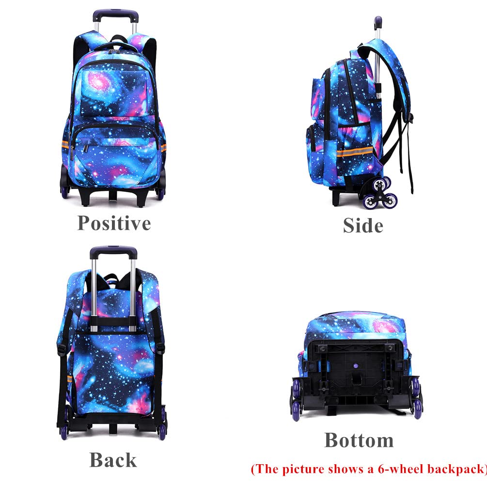 3Pcs Starry Sky Geometry Trolley Backpack Middle School Student School Bag Primary School bookBag