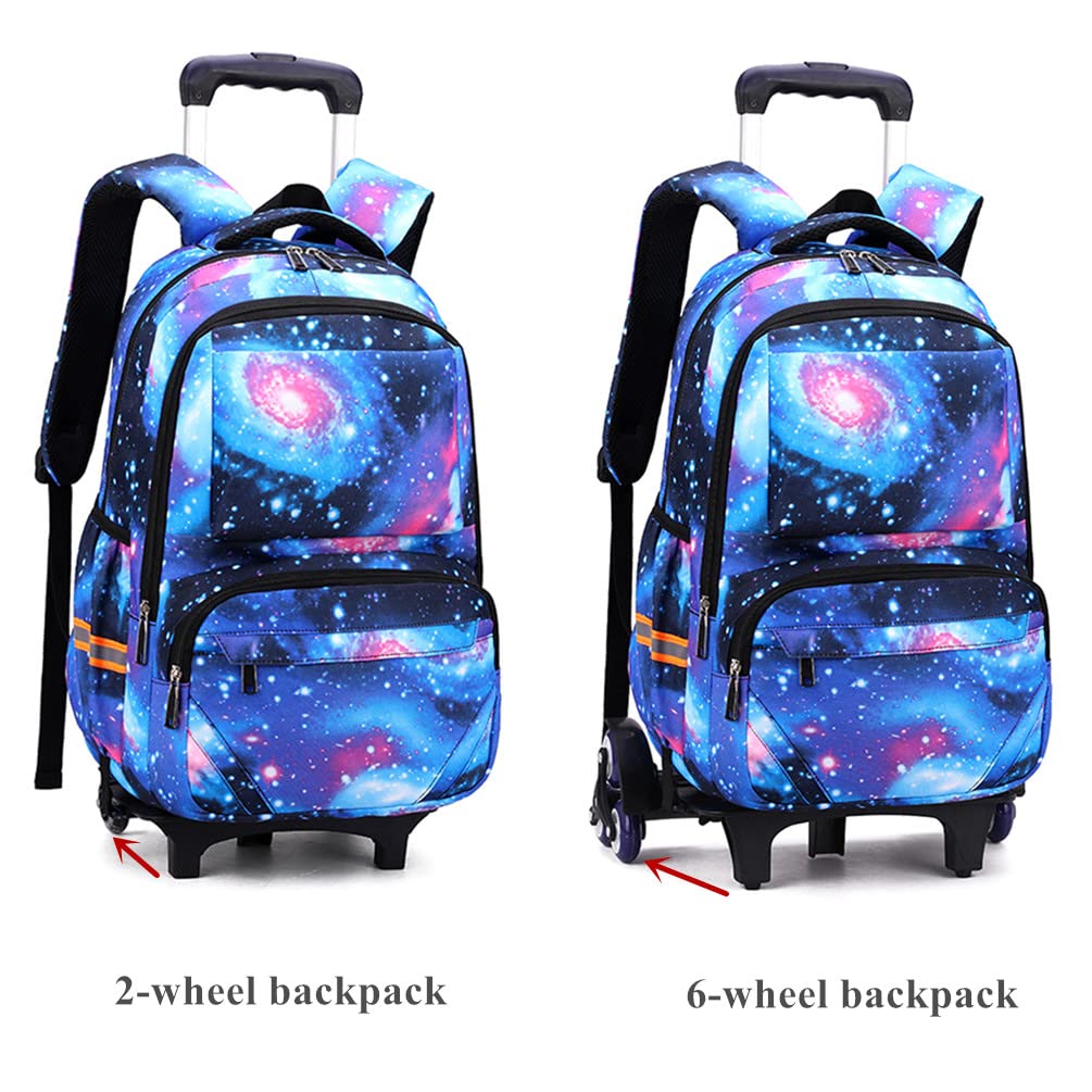 3Pcs Starry Sky Geometry Trolley Backpack Middle School Student School Bag Primary School bookBag