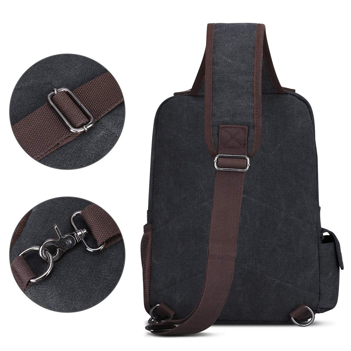 S-ZONE Mens Sling Bag Chest School Shoulder Backpack Satchel Outdoor Crossbody Pack