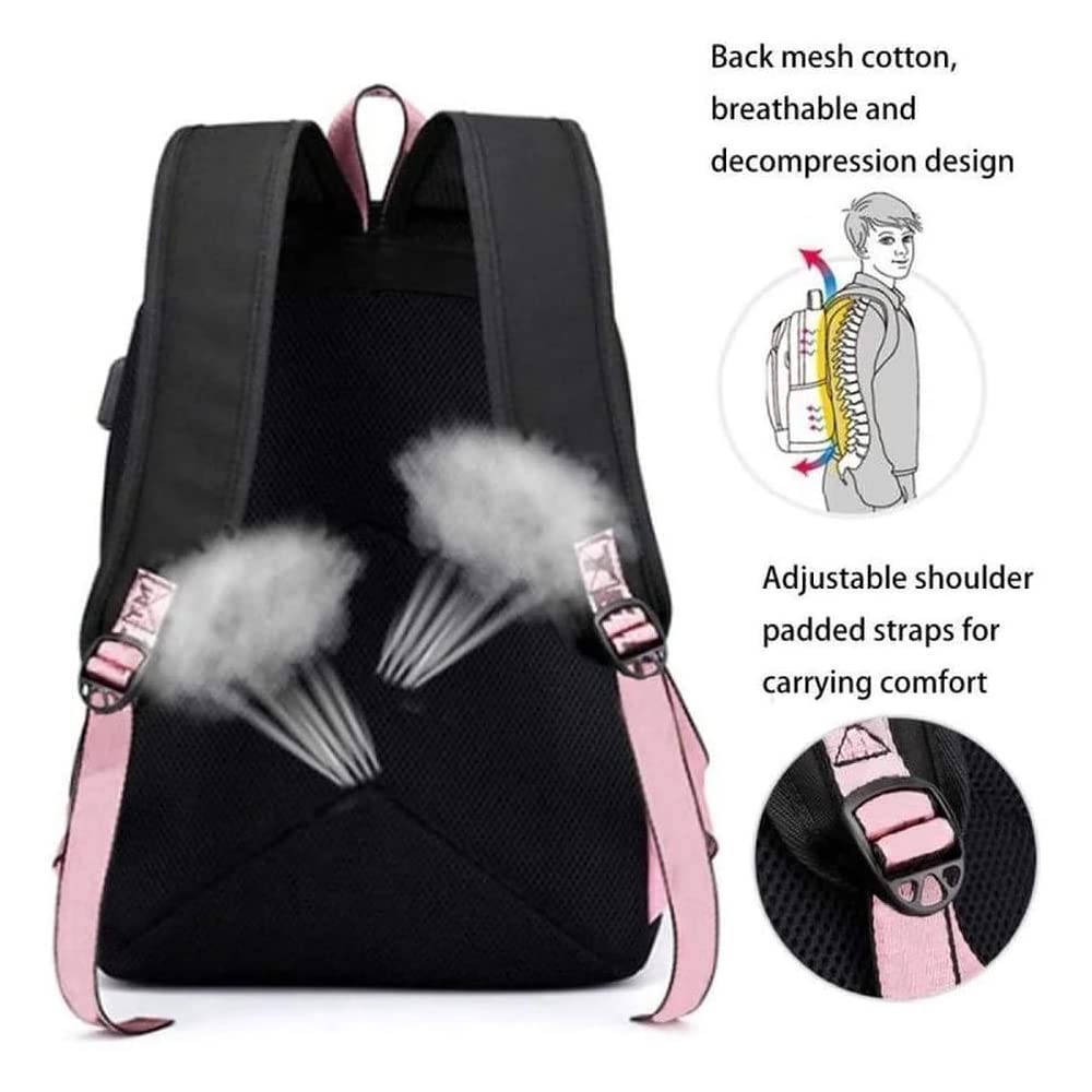 Alikpop USB Backpack Jimin Suga Jin Taehyung V Jungkook Korean Casual Backpack Daypack Laptop Bag College Bag Book Bag School Bag With Pencil Bag (B)