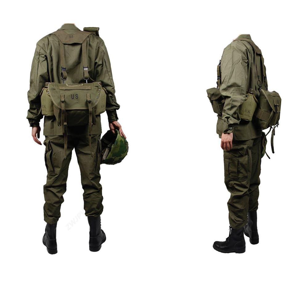 YBJBHW M1956 M1961 Equipment Vietnam War Equipment Replica WW2 US Army Korean War1956 Short Pouch 1956 Bag Kettle Belt Straps