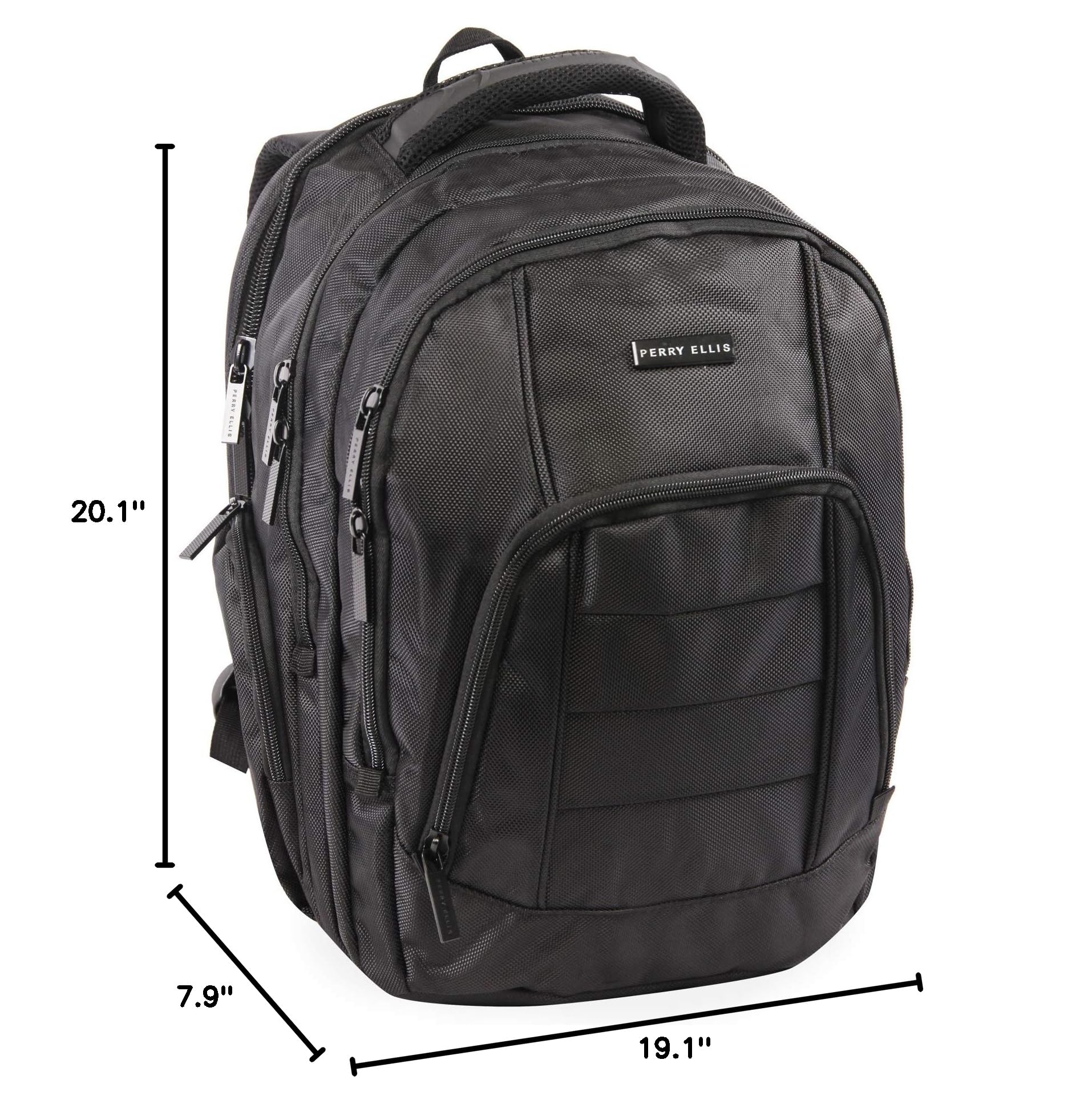 Perry Ellis M200 Business Laptop Backpack, Black, One Size