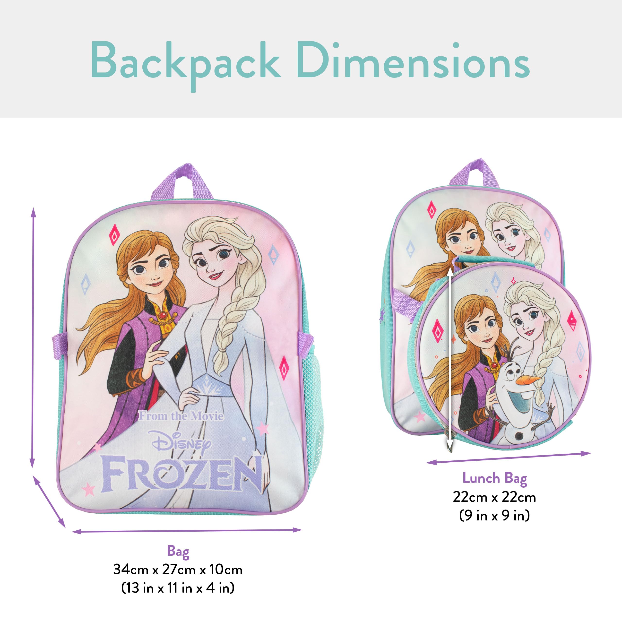 Disney Kids Backpack and Lunchbag Set Frozen Multicolored