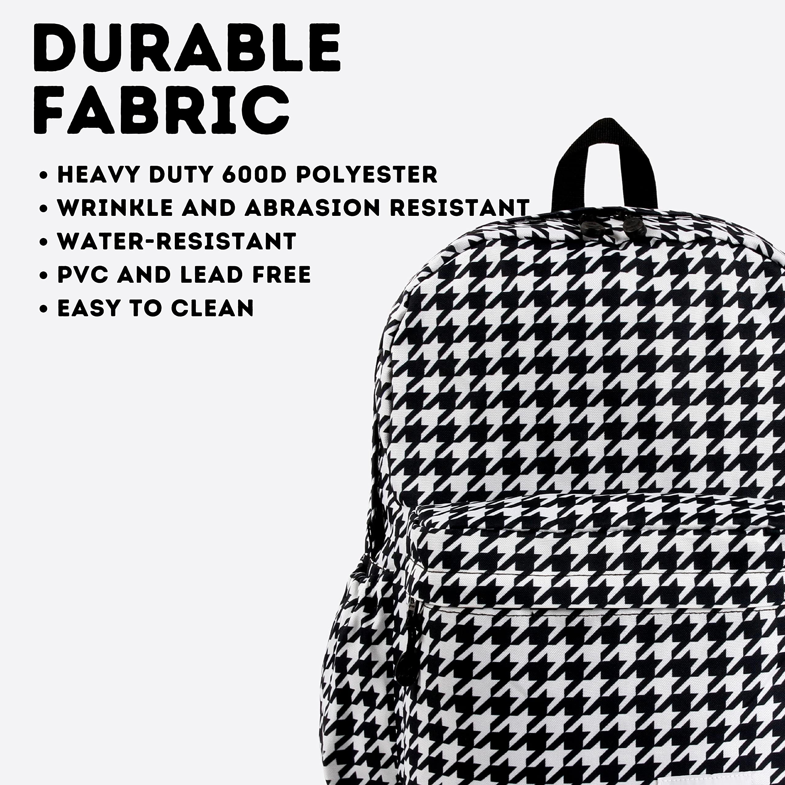 J World New York Oz Backpack for Teen Girls Boys Womens School Bookbag, Houndstooth, One Size