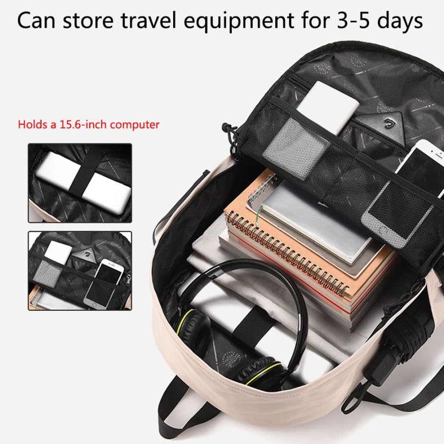 Sqodok Backpack for Teen Boy Girls, Cute Casual Backpack with USB Charging Port, Lightweight Bookbag 15.6'' Laptop Backpack for Middle School High School, Travel Back Pack with Pencil Case, Black