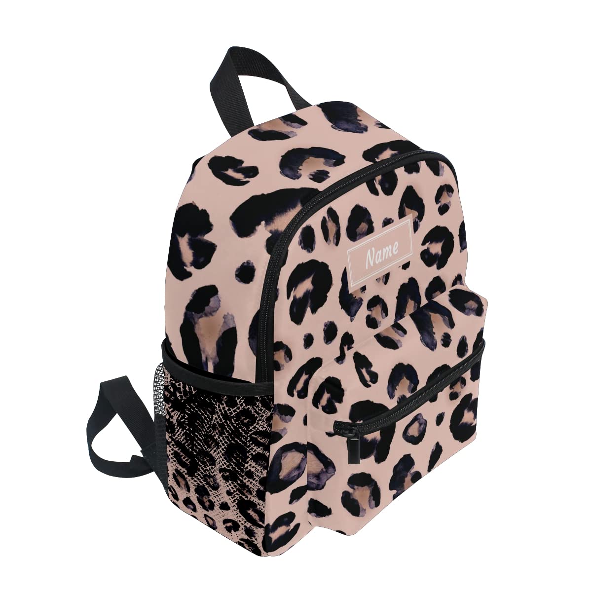Custom Leopard Print Cheetah Pink Toddler Backpack for Boy Girl Preschool Bag for Children Personalized Bookbag