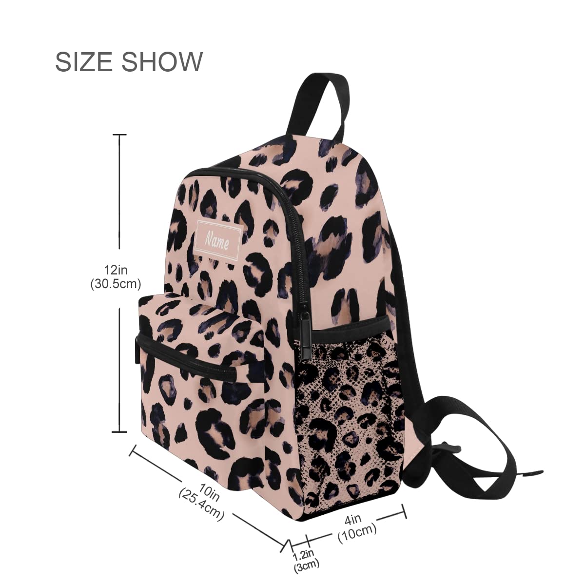 Custom Leopard Print Cheetah Pink Toddler Backpack for Boy Girl Preschool Bag for Children Personalized Bookbag