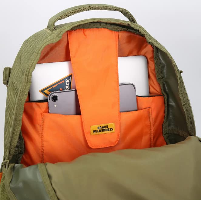 Brave Wilderness Durable Outdoor Capable Backpack made with a Ballistic Nylon Shell and Six Pockets by Coyote Peterson (Olive)