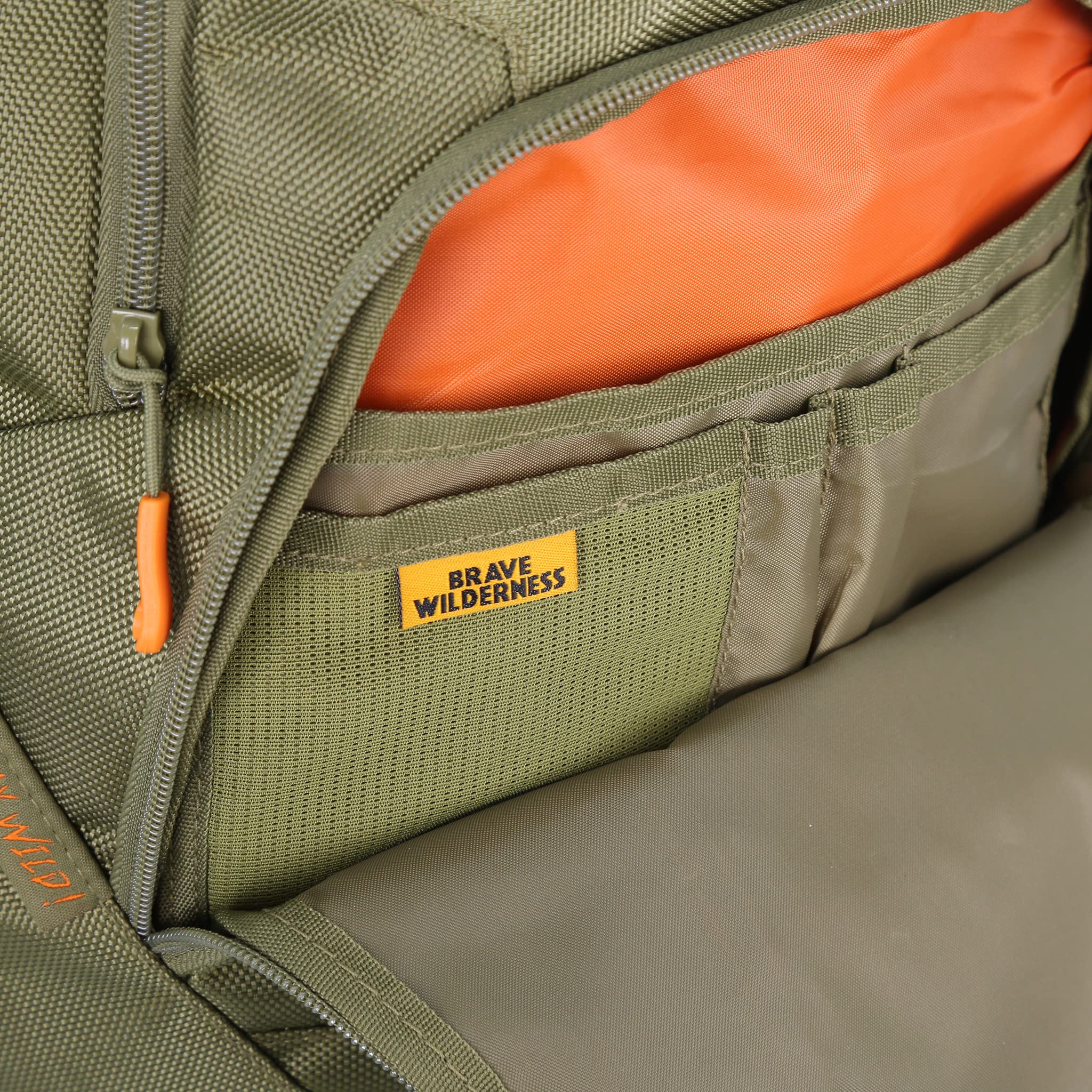 Brave Wilderness Durable Outdoor Capable Backpack made with a Ballistic Nylon Shell and Six Pockets by Coyote Peterson (Olive)