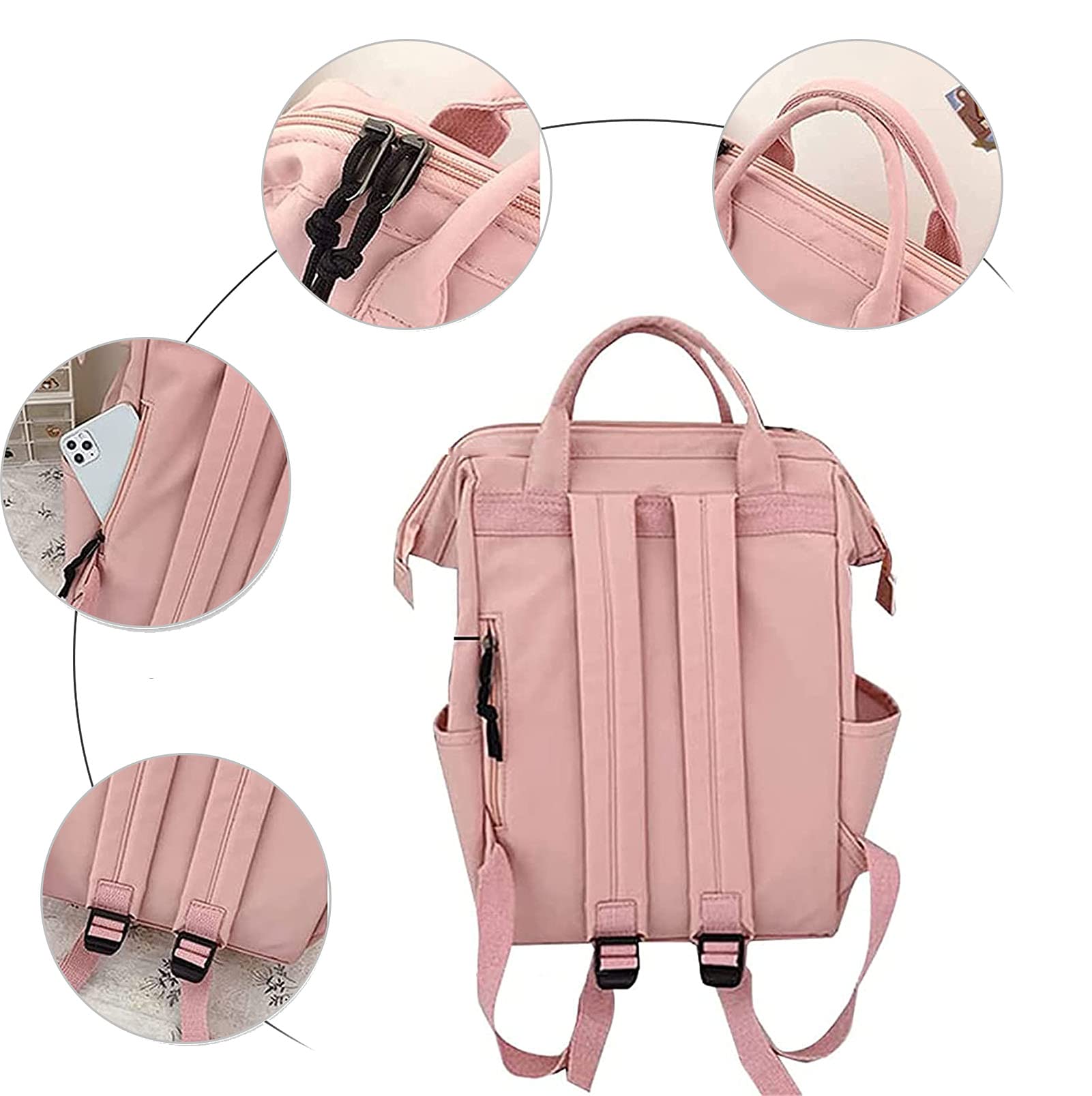 Skyearman Kawaii Backpack with Cute Accessories Kawaii Pin Large Capacity Girl School Bag Rucksack Multi-Pocket Hanging Bear (Purple a),One Size