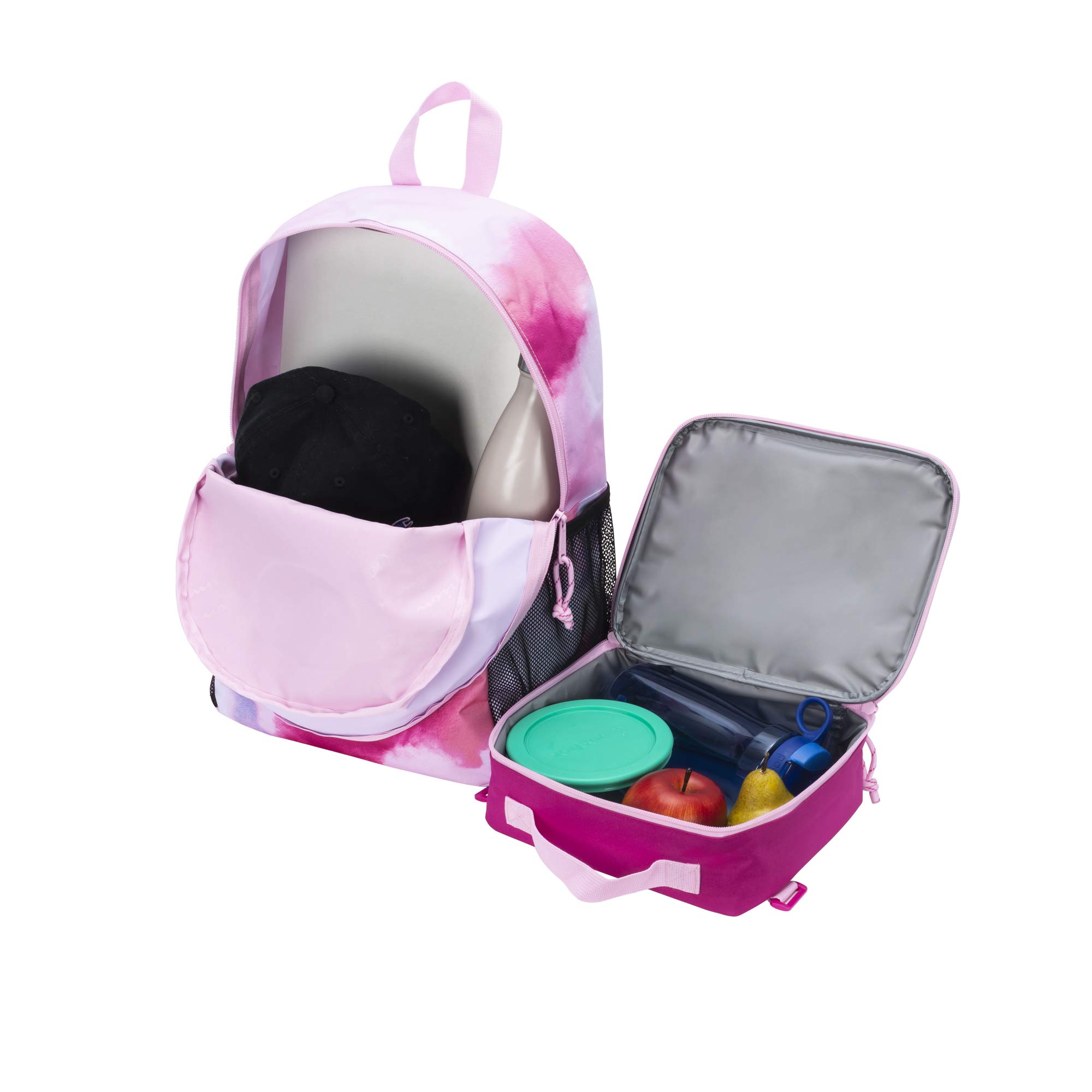 Champion unisex child Youth & Lunch Kit Combo Backpacks, Black/Scarlet, One Size US