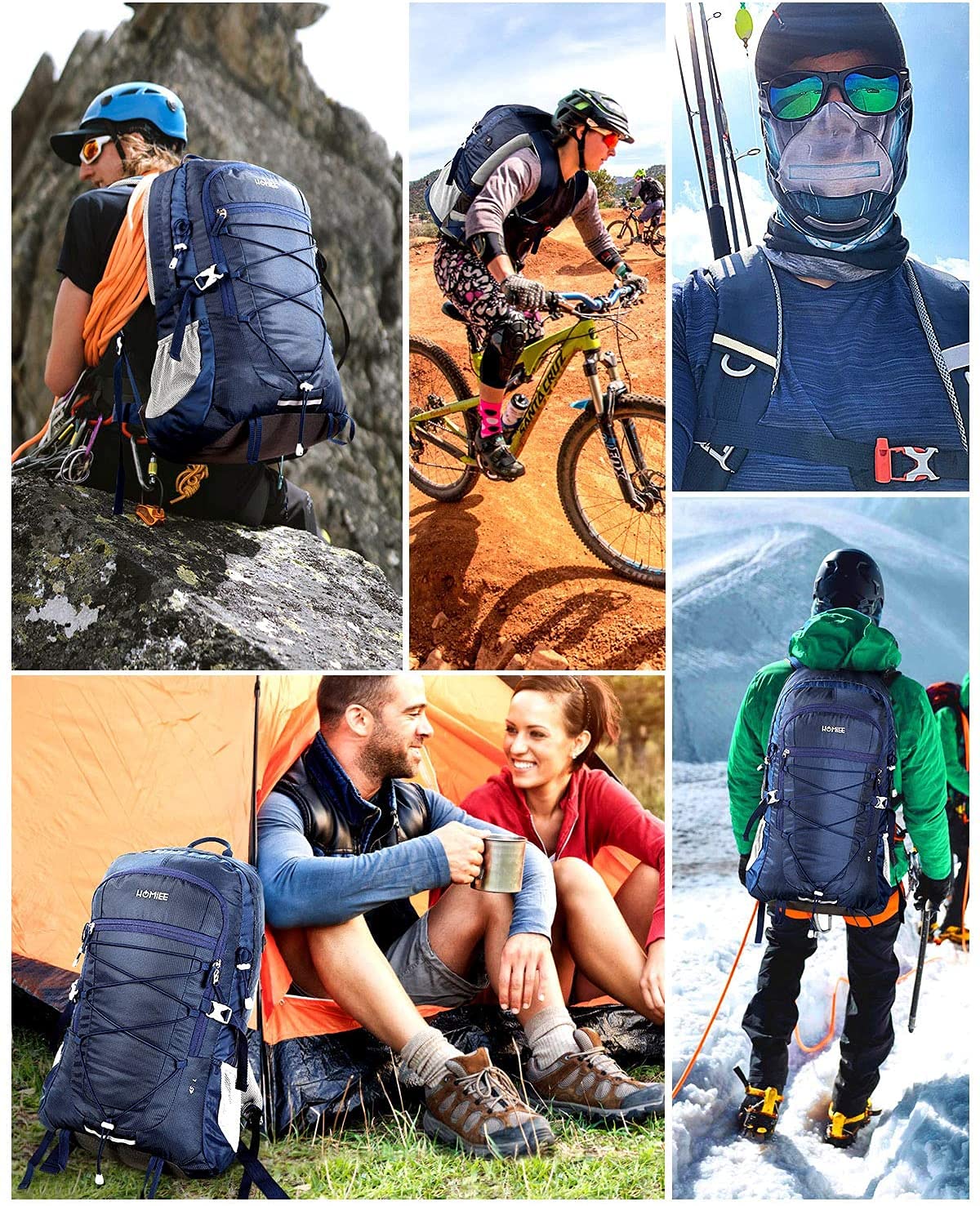 HOMIEE 45L Hiking Backpack Lightweight Travel Backpack Outdoor Camping Daypack for Men Women
