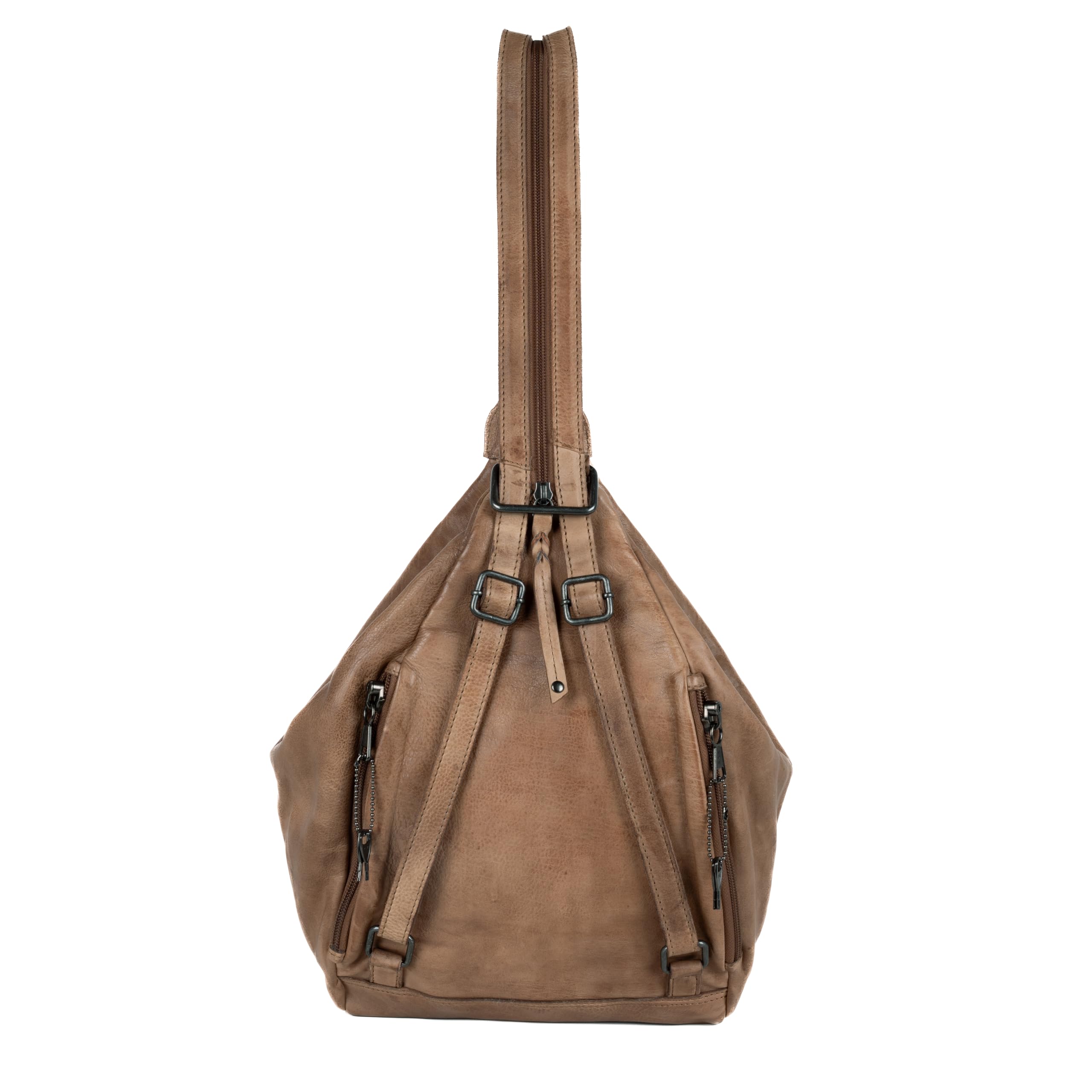 Locking Concealed Carry Leather Tactical Outdoors Sling Marley Backpack with Universal Holster and RFID Organizer (Cognac)