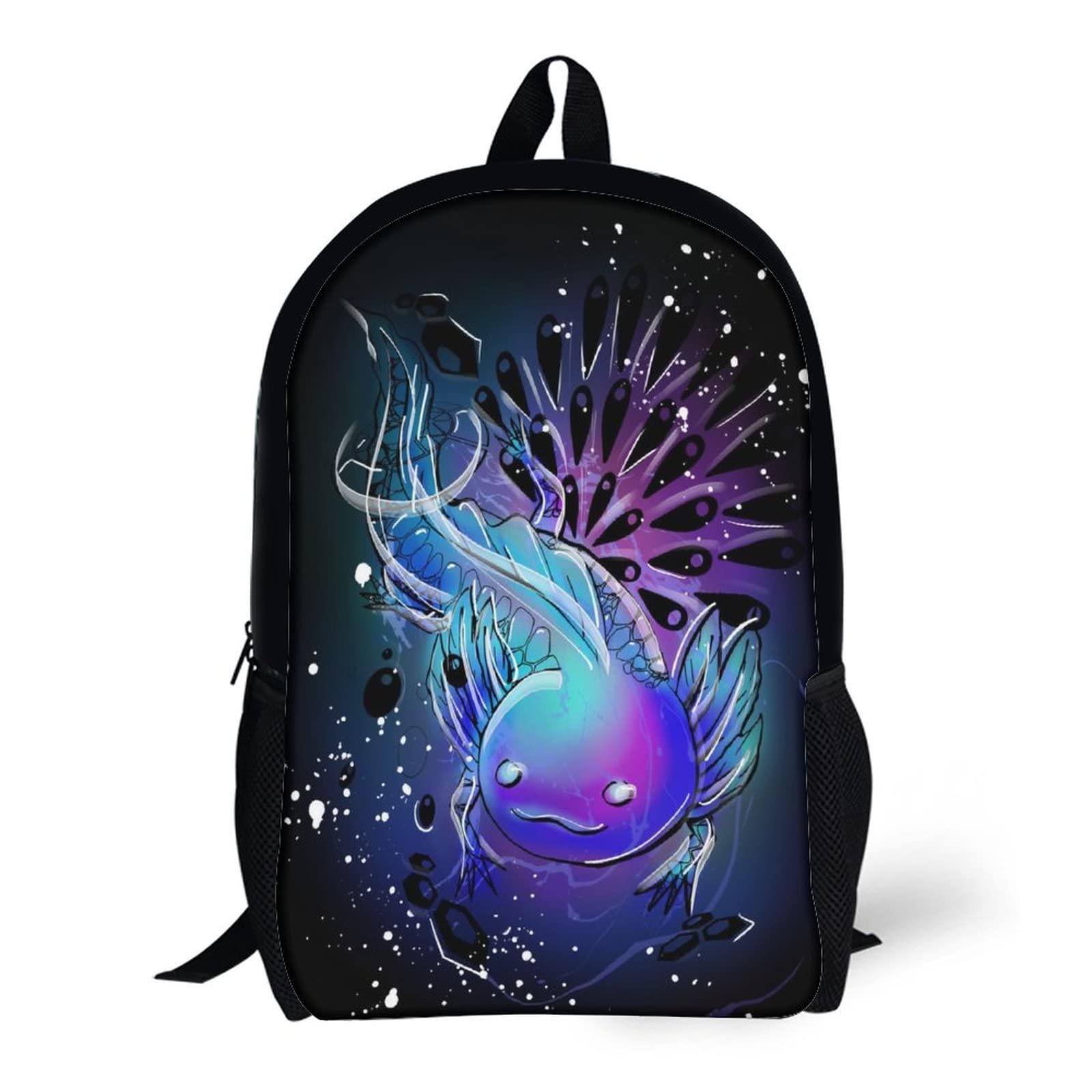 Axolotl Backpack, Waterproof Bookbag for Boys Girls Back to School 17 Inch