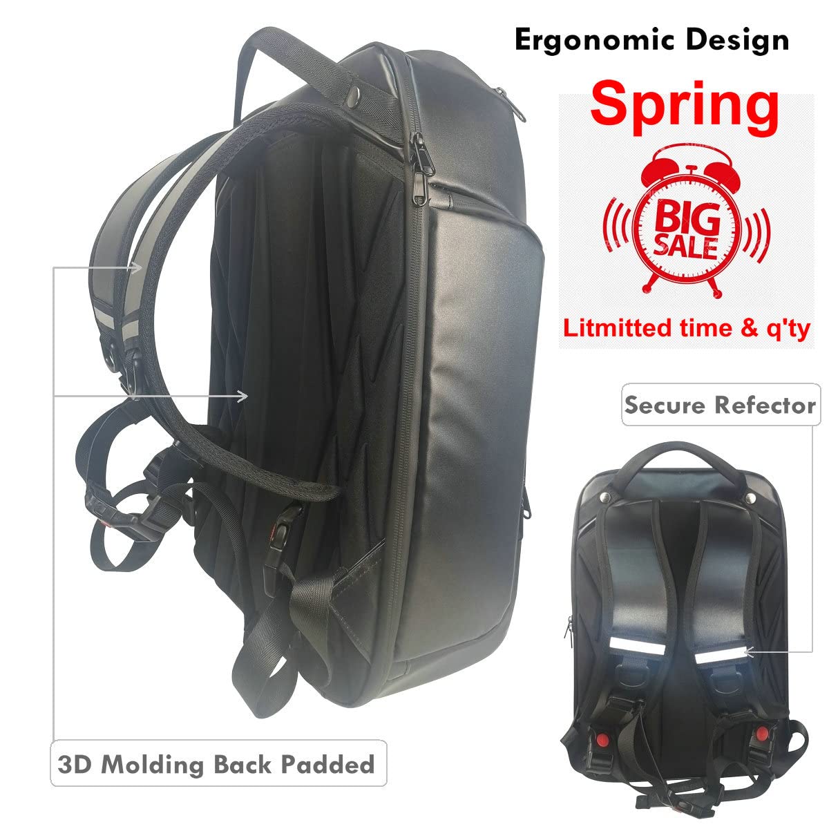 SGUESIKR 12W Solar Backpack, Smart Charging Waterproof 17" Laptop Backpack, Multipurpose 20L Sturdy Solar Daypacks for Outdoor Business, Travel, School, Hiking, Camping