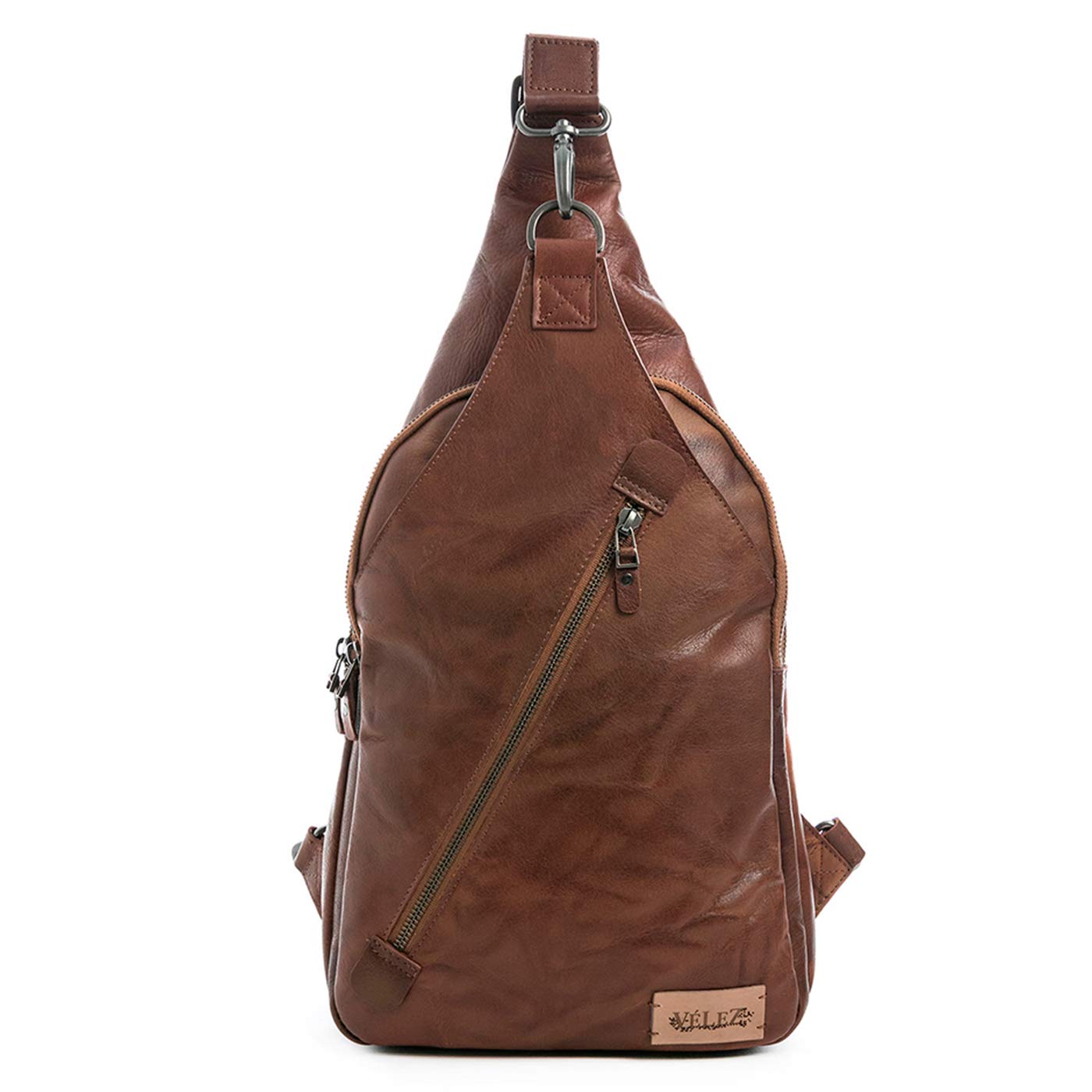 VELEZ Sling Bag Genuine Leather For Men -Mens Tan Crossbody Bag