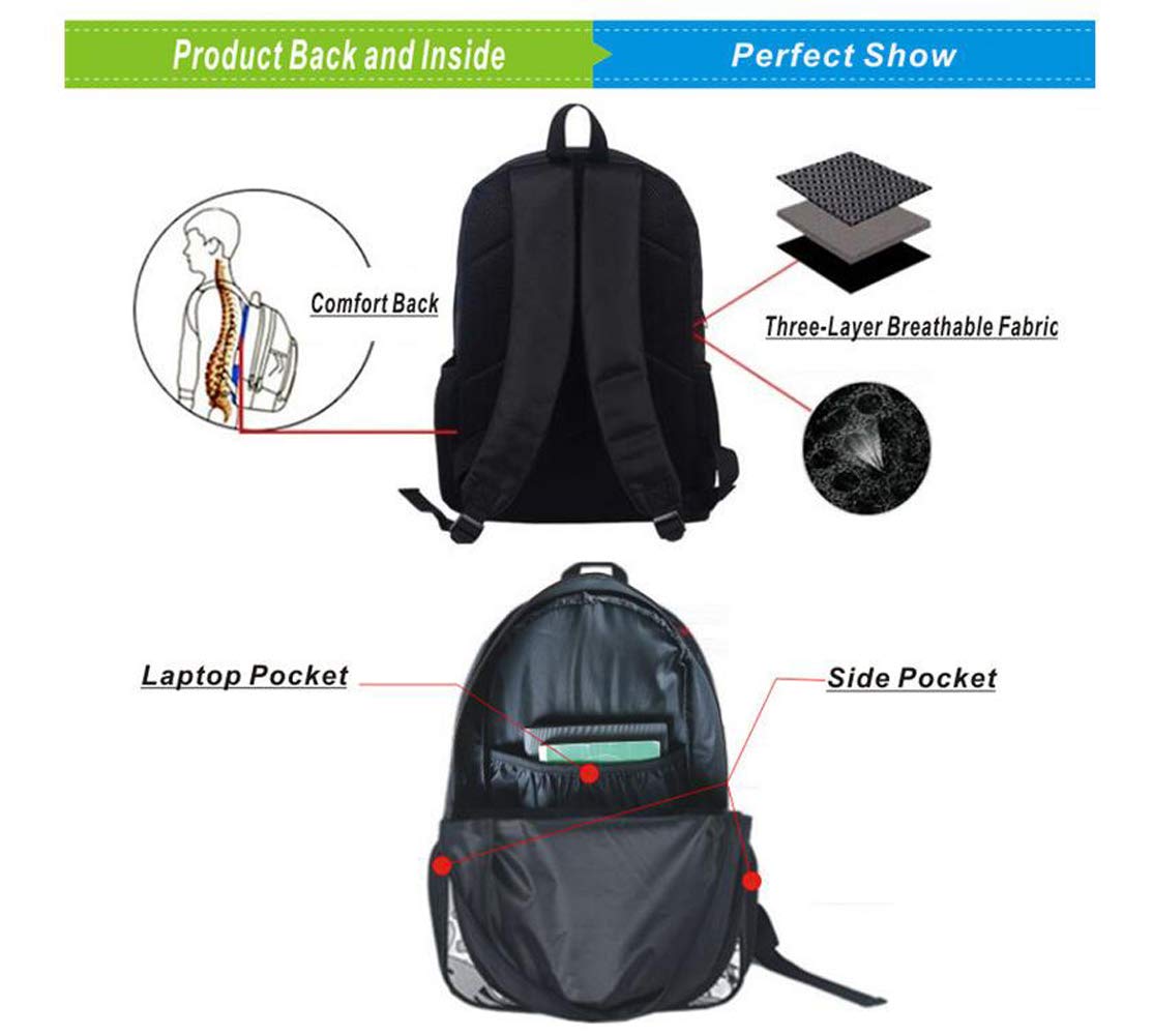 Children Backpack Unisex Pupils Cartoon Students Bookbag Canvas Schoolbag Kid's Knapsack Teens Boy Girl Daypack (Style 1)