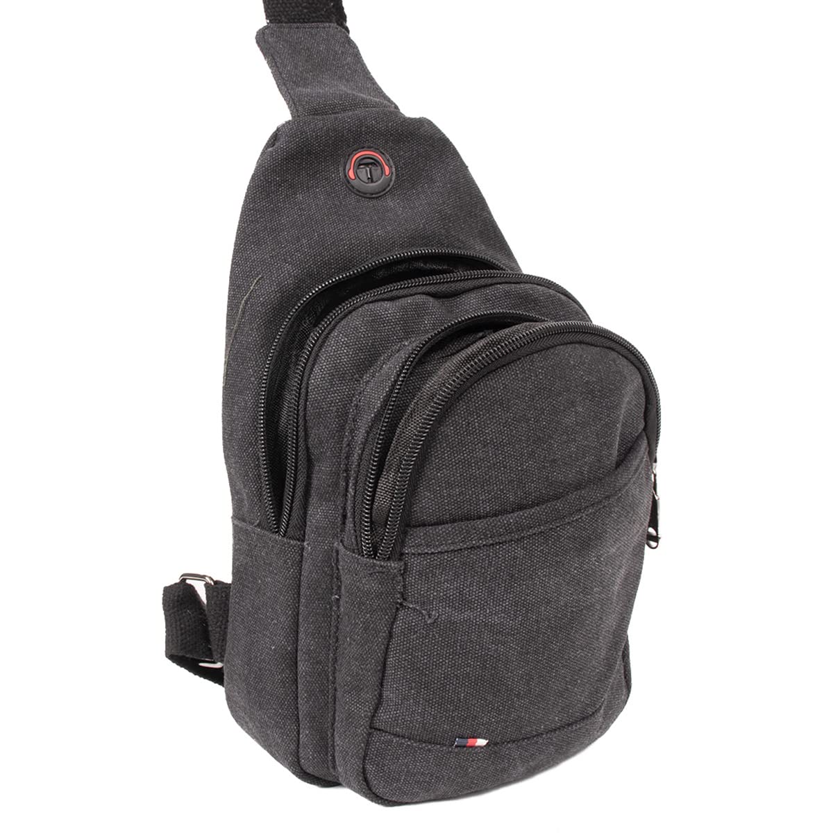 WESTEND Crossbody Canvas Sling Bag Backpack with Adjustable Strap, Charcoal