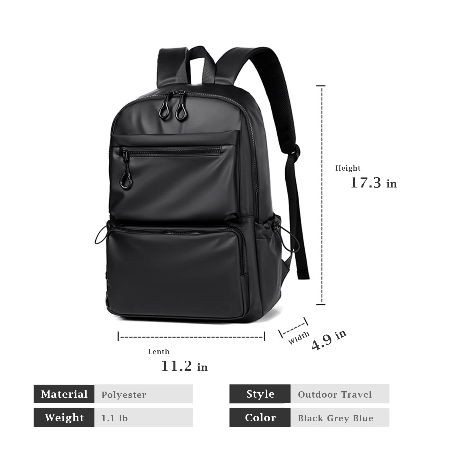 DEARART Travel Laptop Backpack, College School Computer Bag, Durable & Water Resistant & Lots Pockets Backpacks For Men Women, Fits 15 inch Notebook, Black Book bag
