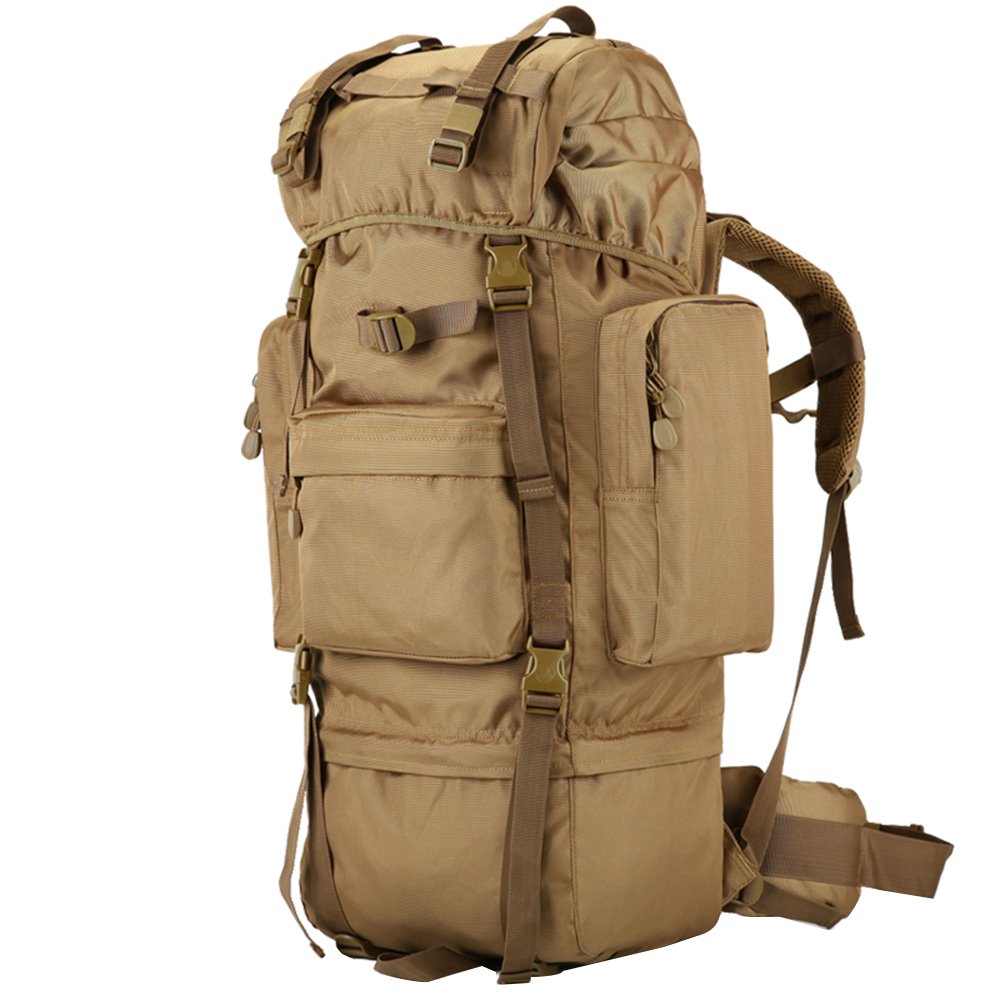 Backpack 100L Outdoor Mountaineering Bag, Men and Women Travel Bag, Large Capacity Tactical Mountain Travel Rucksack ZDDAB