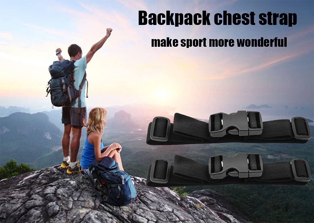 Sternum Strap for Backpacks, Backpack Chest Strap for Adults and Kids, 2 Pack Heavy Duty Adjustable Outdoor Backpack Accessories with Quick Release Buckle for Hiking Climbing Riding Runing and Blower