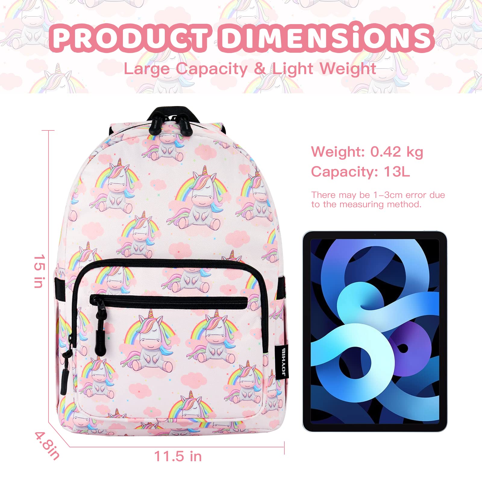 JOYHILL Travel Laptop Backpack, College School Business Backpacks Waterproof Computer Bag for Boys Men fit 15.6 Inch Notebook