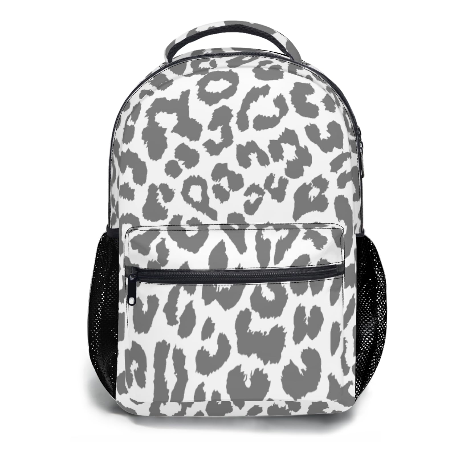 Nerxy Snow Leopard Backpack for School - Cheetah Spots School Backpack White White Grey Animal Skin School Bag Laptop Book Bag Fits 14 Inch Laptop Rucksack Daypack