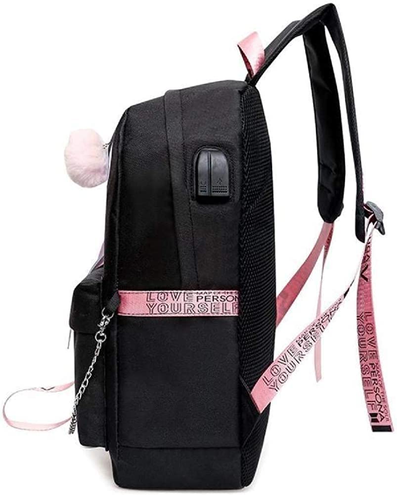 Alikpop USB Backpack Jimin Suga Jin Taehyung V Jungkook Korean Casual Backpack Daypack Laptop Bag College Bag Book Bag School Bag With Pencil Bag
