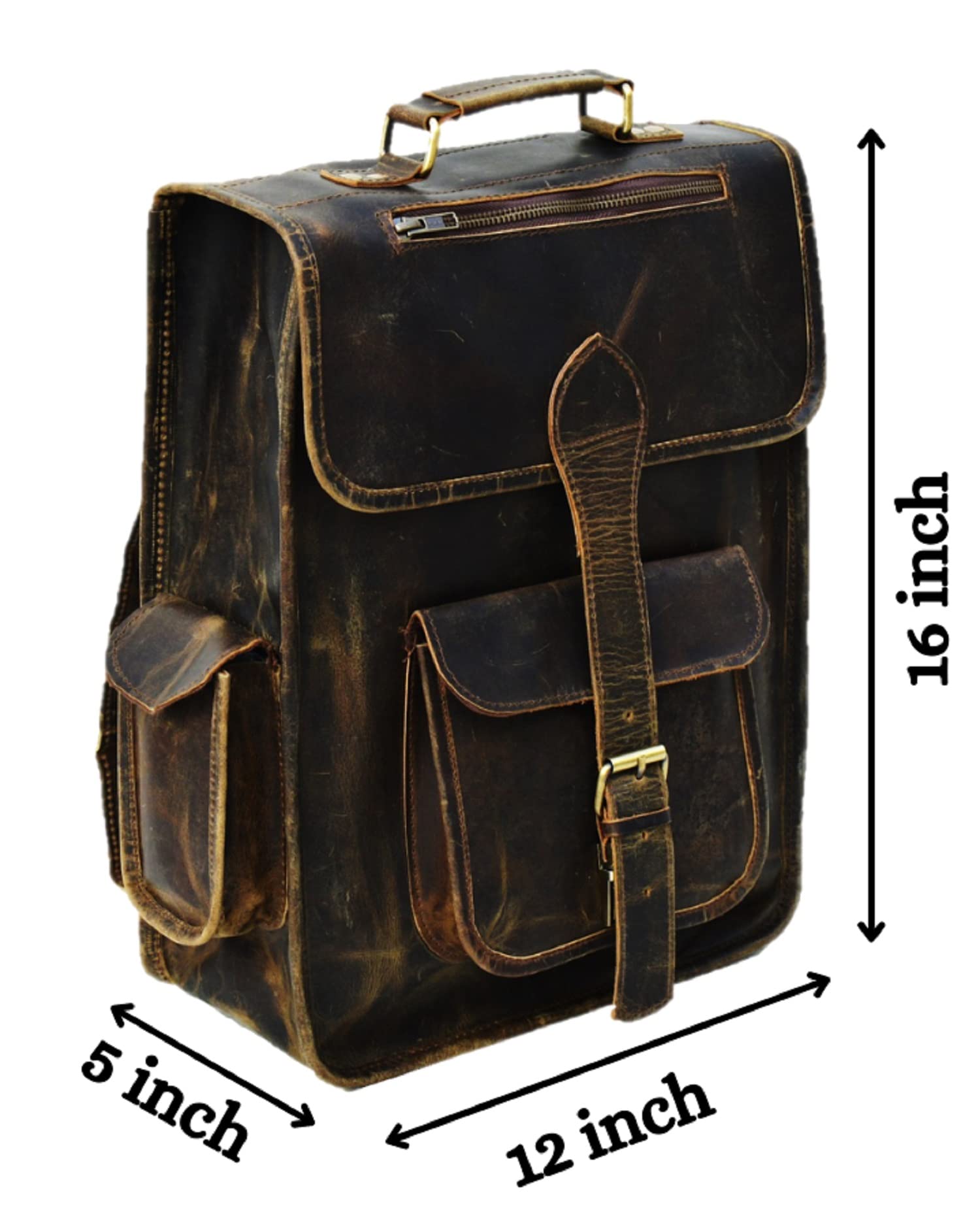 Satchel And Fable Leather Laptop Backpack Rucksack Vintage Handmade College Bag