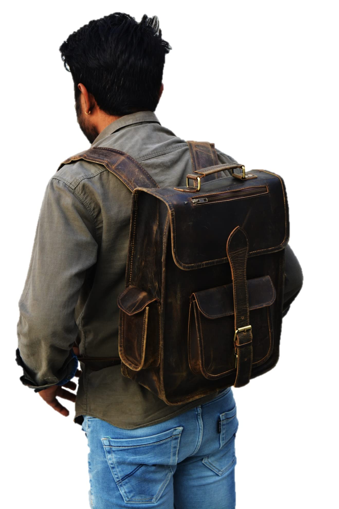 Satchel And Fable Leather Laptop Backpack Rucksack Vintage Handmade College Bag