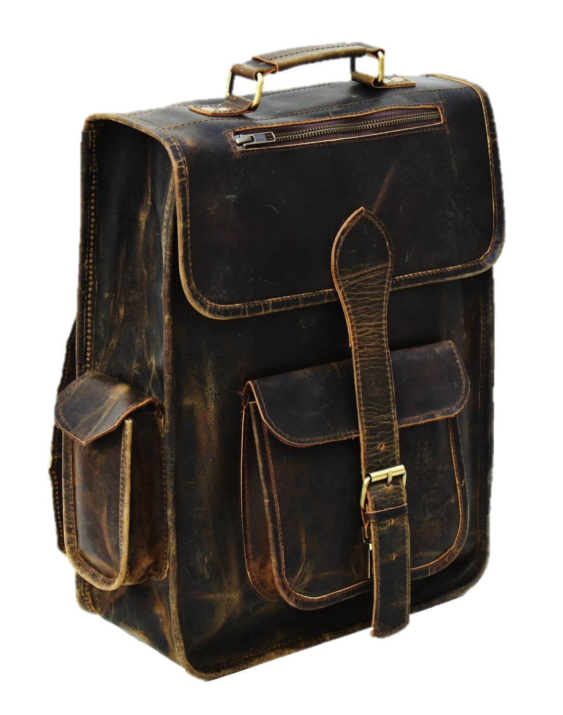 Satchel And Fable Leather Laptop Backpack Rucksack Vintage Handmade College Bag