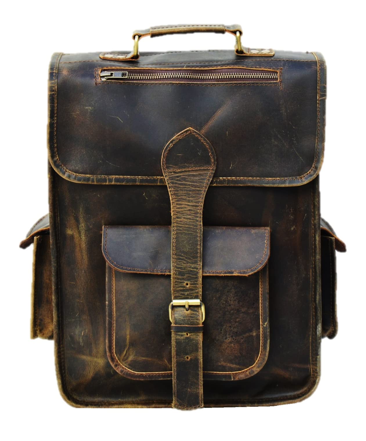 Satchel And Fable Leather Laptop Backpack Rucksack Vintage Handmade College Bag