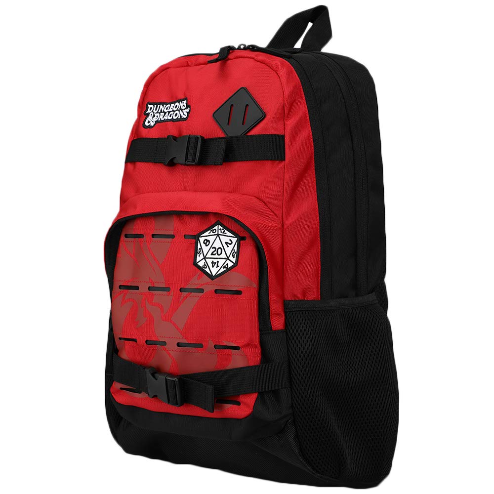 Dungeons & Dragons Role Play Game Red & Black Skate Strap Laptop Backpack