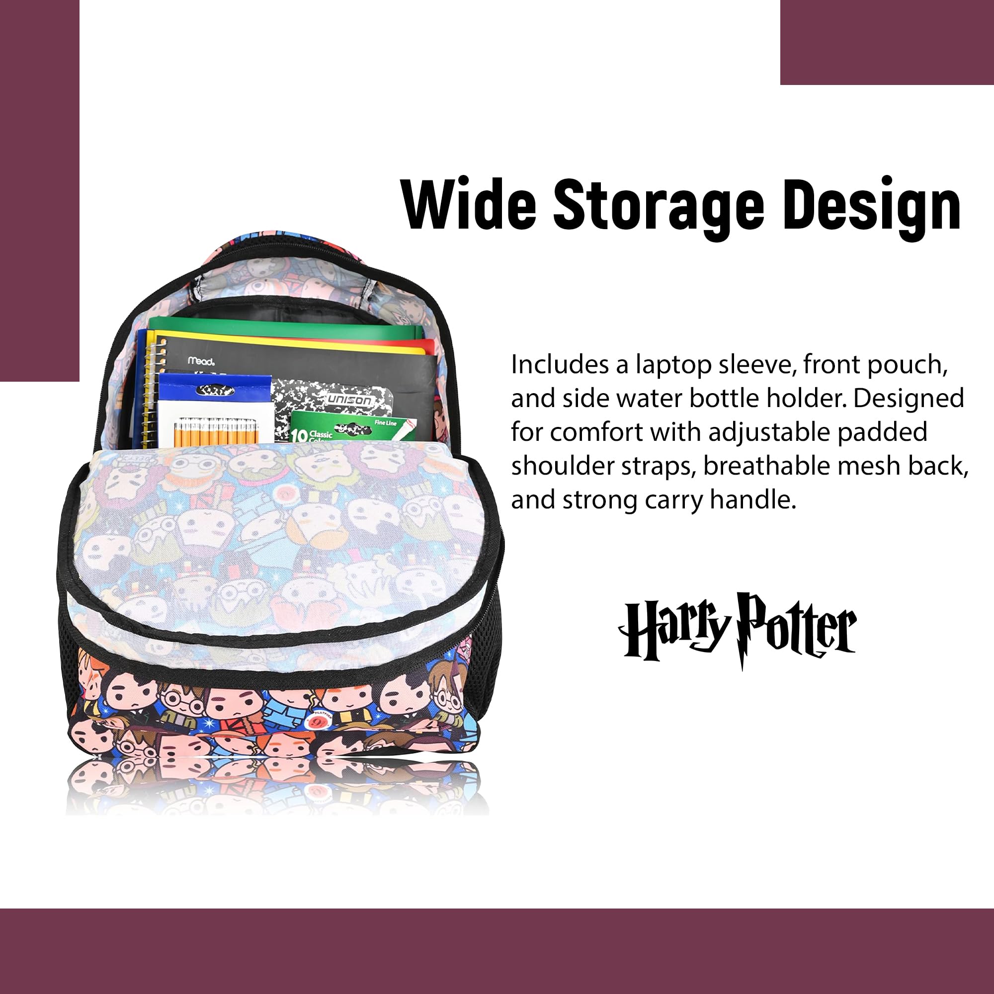 Harry Potter Kawaii Backpack | Anime Hogwarts Bookbag Knapsack For School