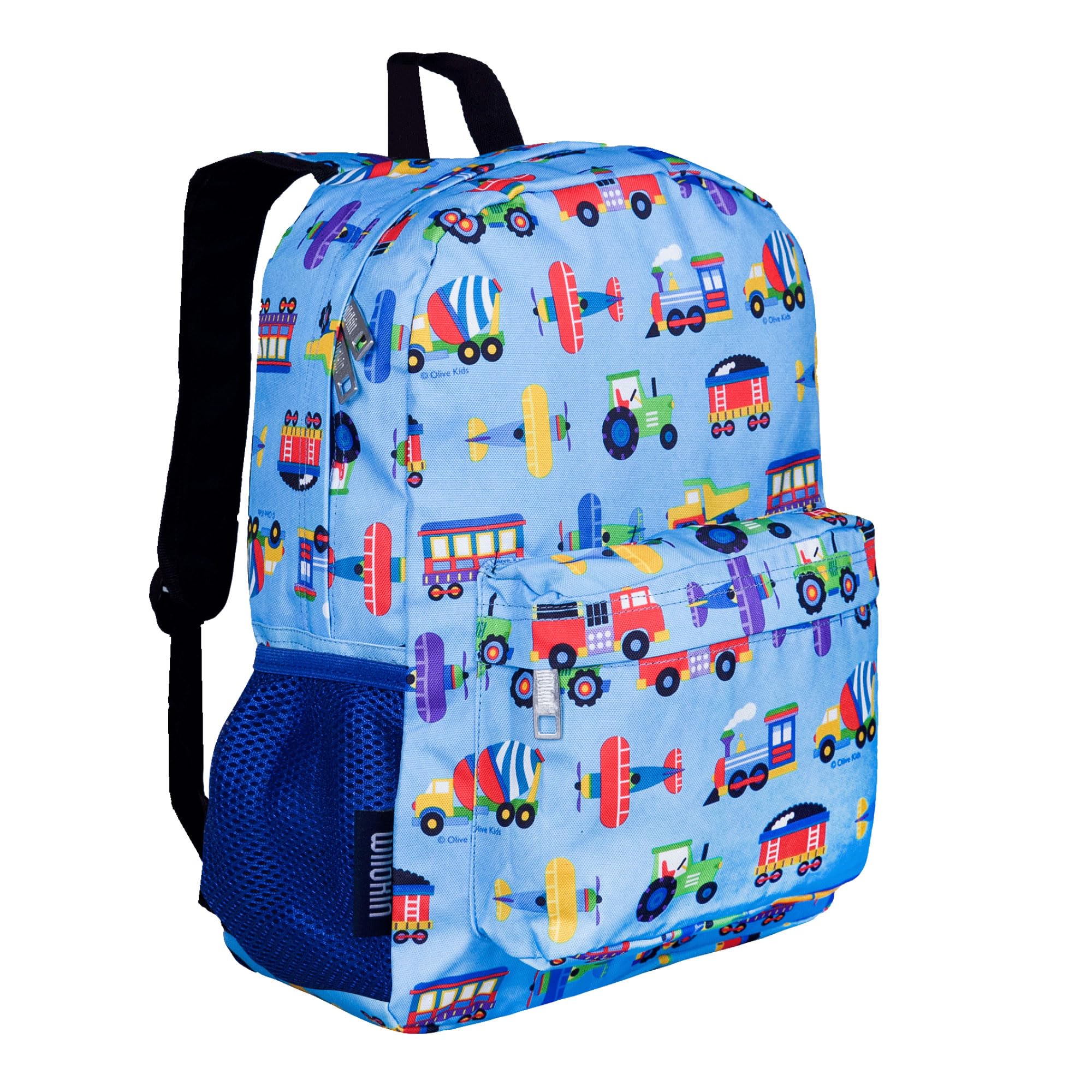 Wildkin 16-Inch Kids Backpack for Boys & Girls, Perfect for Elementary School Backpack, Features Padded Back & Adjustable Strap, Ideal Size for School & Travel Backpacks (Trains, Planes, and Trucks)