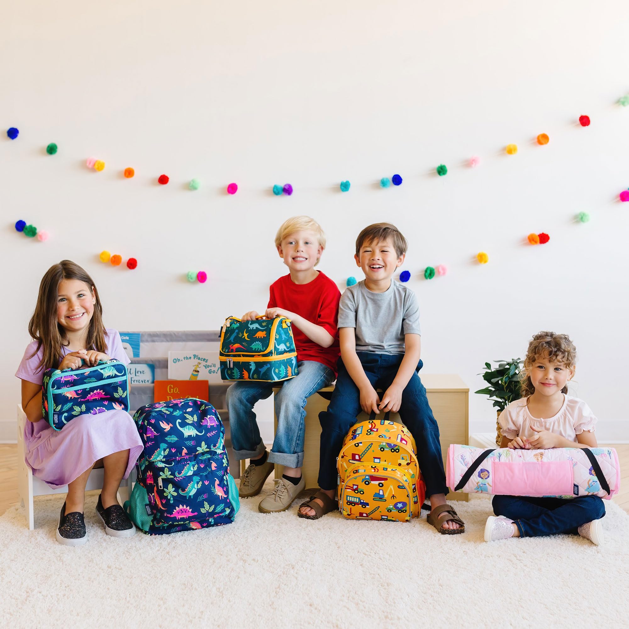 Wildkin 16-Inch Kids Backpack for Boys & Girls, Perfect for Elementary School Backpack, Features Padded Back & Adjustable Strap, Ideal Size for School & Travel Backpacks (Trains, Planes, and Trucks)