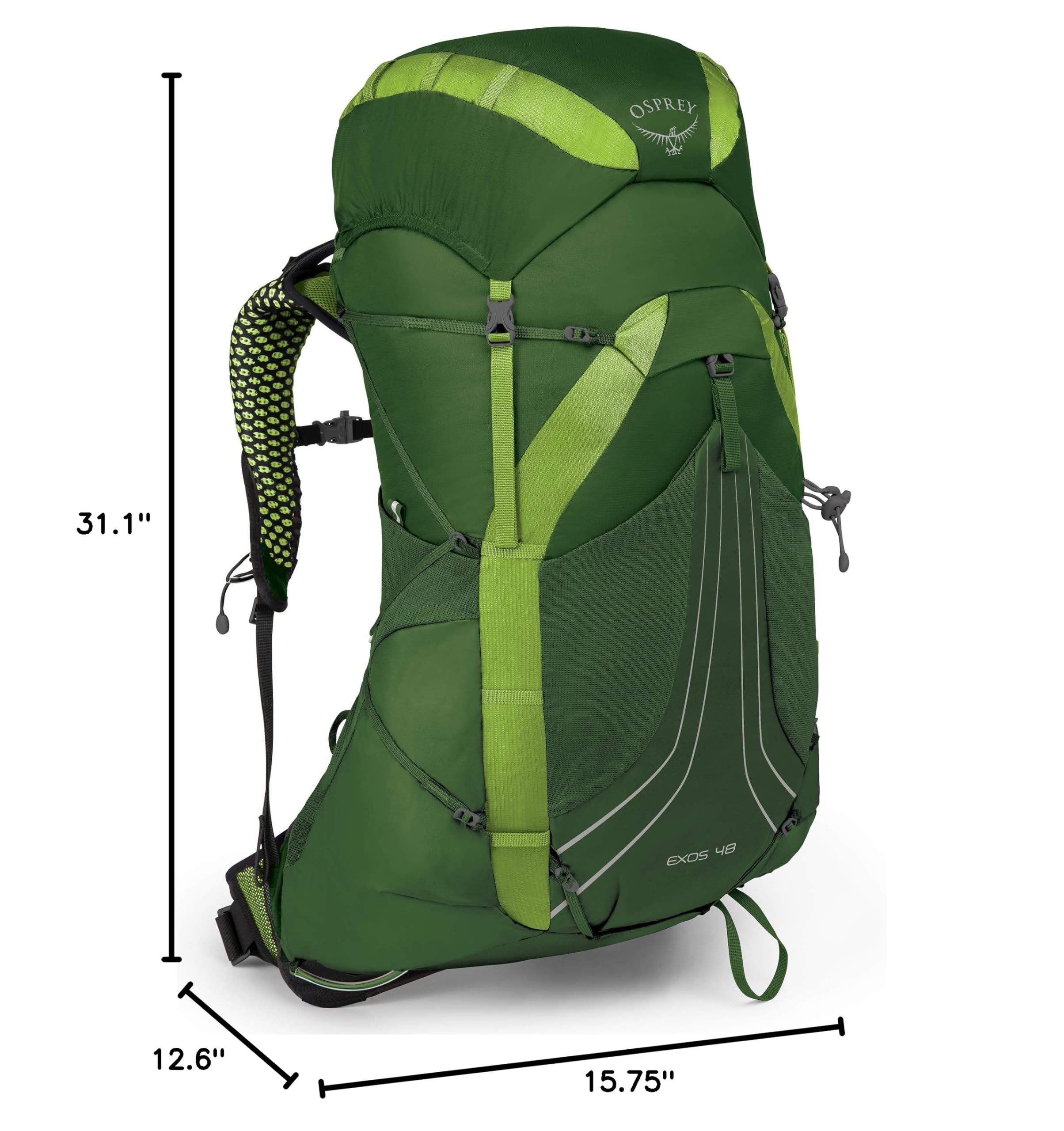 Osprey Exos 48 Men's Backpacking Backpack Tunnel Green, Small