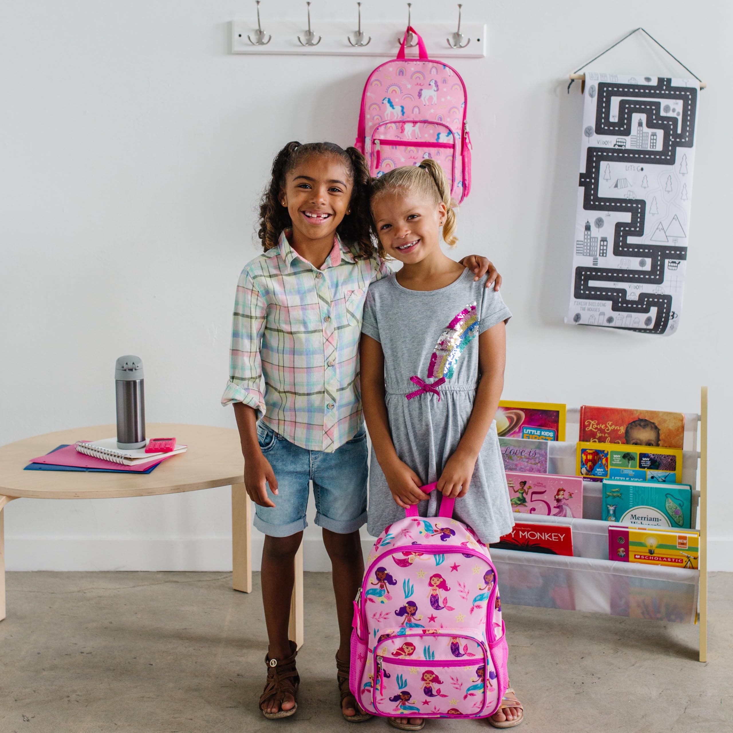 Wildkin Day2Day Kids Backpack for Boys and Girls, Measures 14.5 x 10.75 x 3.75 Inches Backpack for Kids, Ideal Size for School and Travel Backpacks (Firefighters)