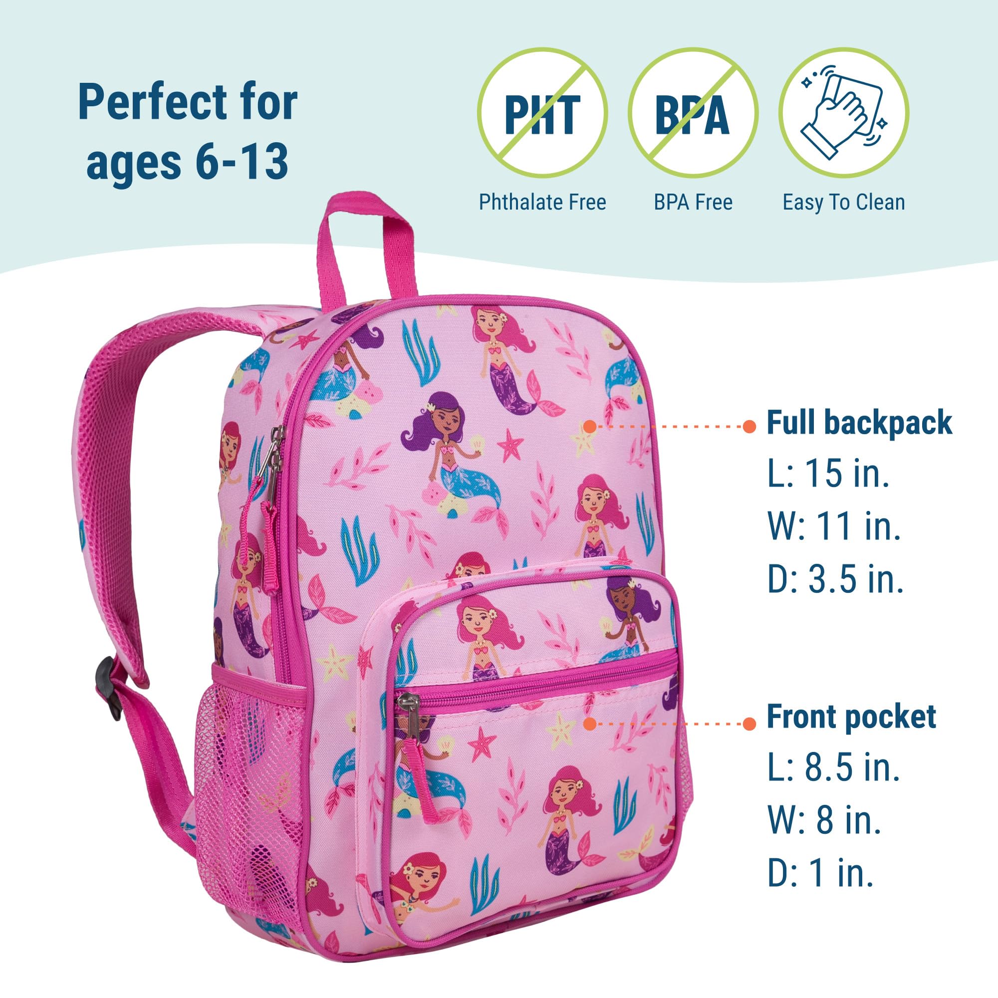 Wildkin Day2Day Kids Backpack for Boys and Girls, Measures 14.5 x 10.75 x 3.75 Inches Backpack for Kids, Ideal Size for School and Travel Backpacks (Firefighters)