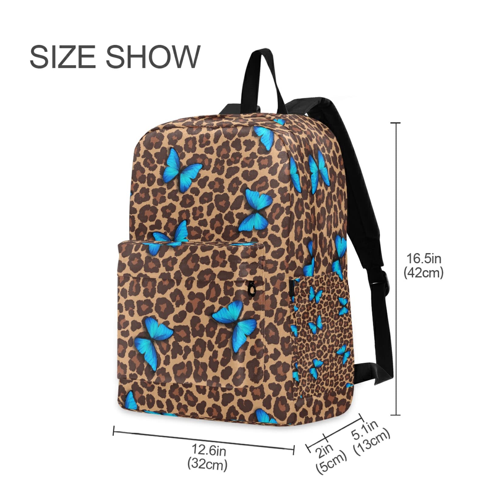 Leopard Cheetah Backpack, Travel Rucksack Lightweight School Bookbag Daypack for Adults Teen Students Boys Girls