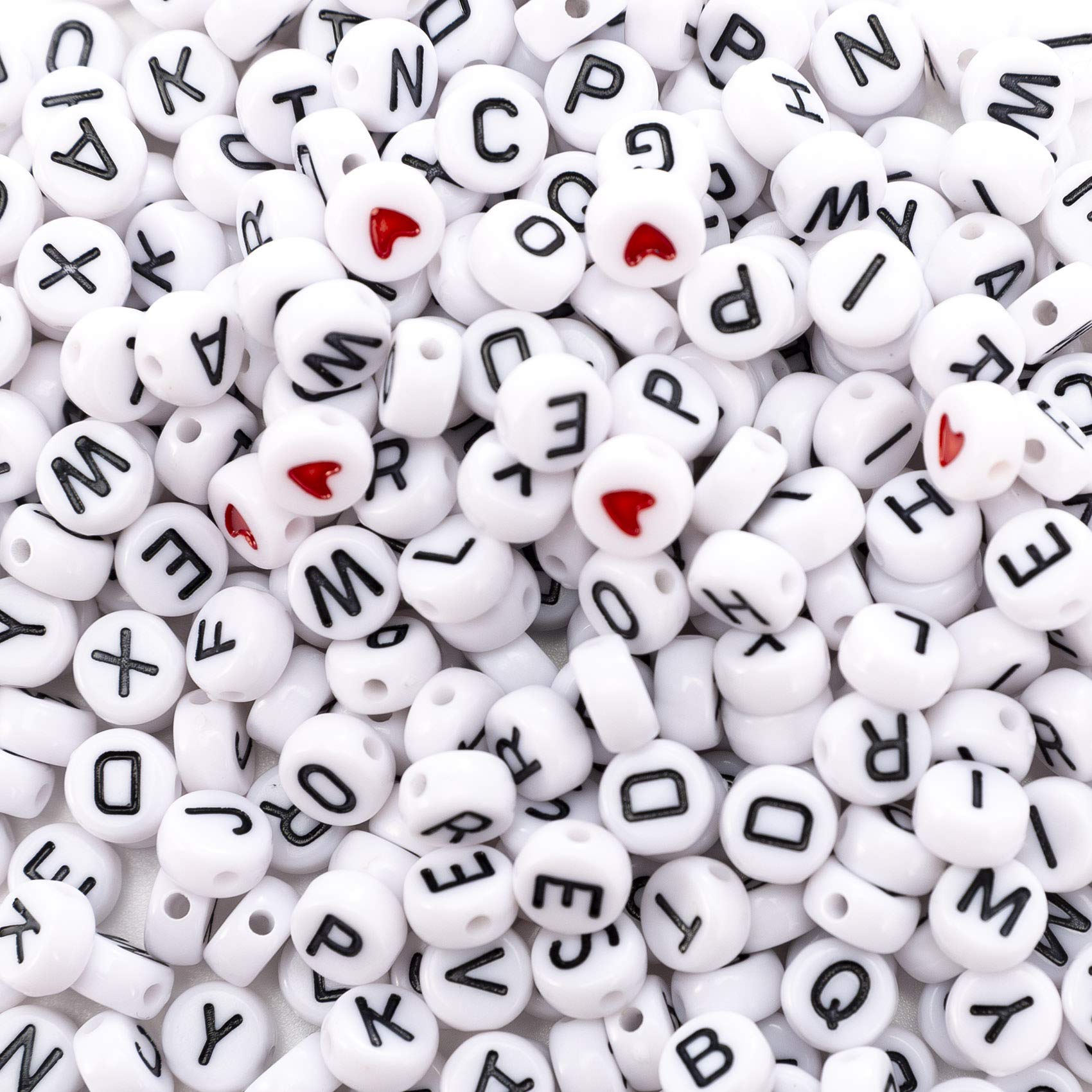 500PCS Acrylic Small White Letter Beads for Jewelry Making Alphabet Beads for Bracelets Kit Letters Beads for Necklace Making